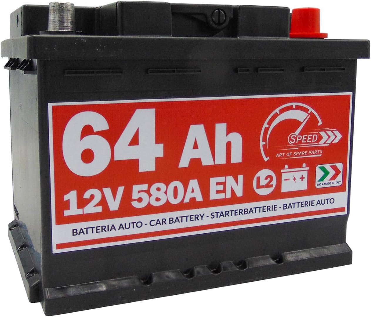 BATTERIA AUTO FIAMM cod L264+ TITANIUM PLUS 64Ah 600A Polo Positivo a ...