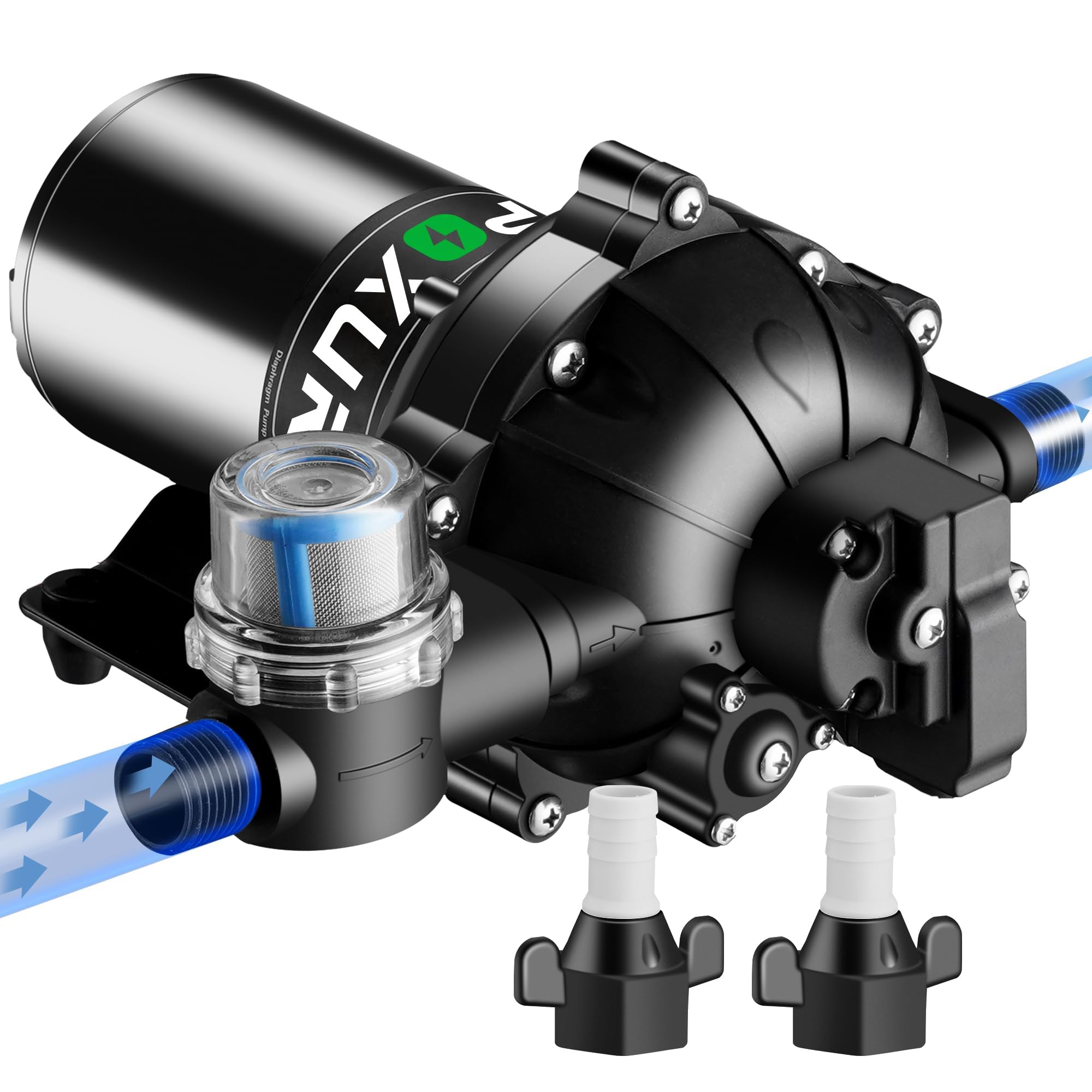 Amazon.com: POXURIO 5.5GPM RV Water Pump, 70PSI 12V DC Fresh Water Pump ...