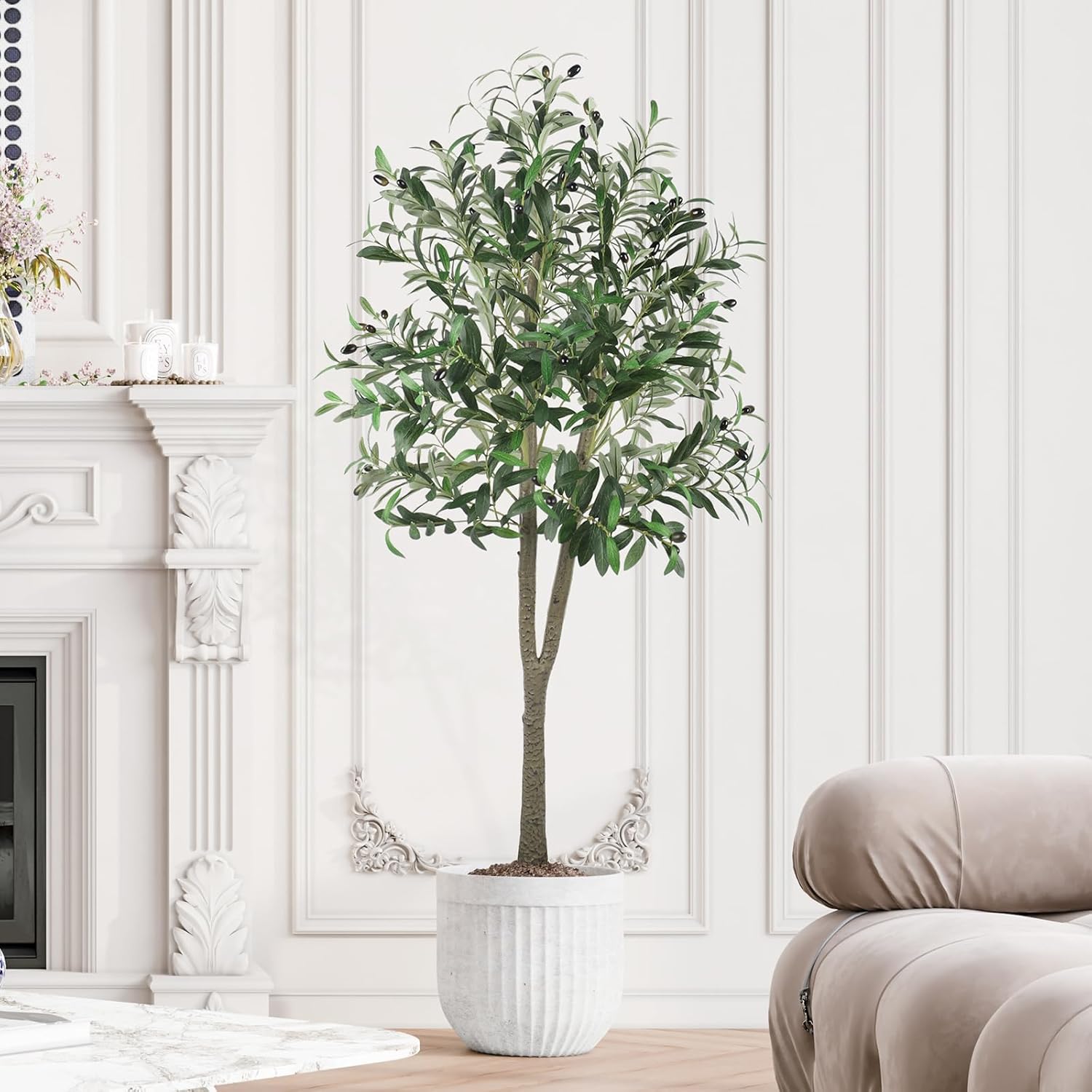 Amazon.com: YOLEO Artificial Olive Tree 5FT Tall Faux Silk Plant for ...