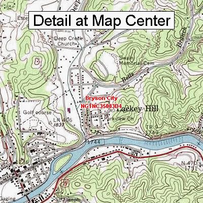 Amazon.com : USGS Topographic Quadrangle Map - Bryson City, North ...