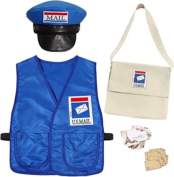 Amazon.com: Jsiicennf Mailman Costume Set Postal Costume for Kids ...