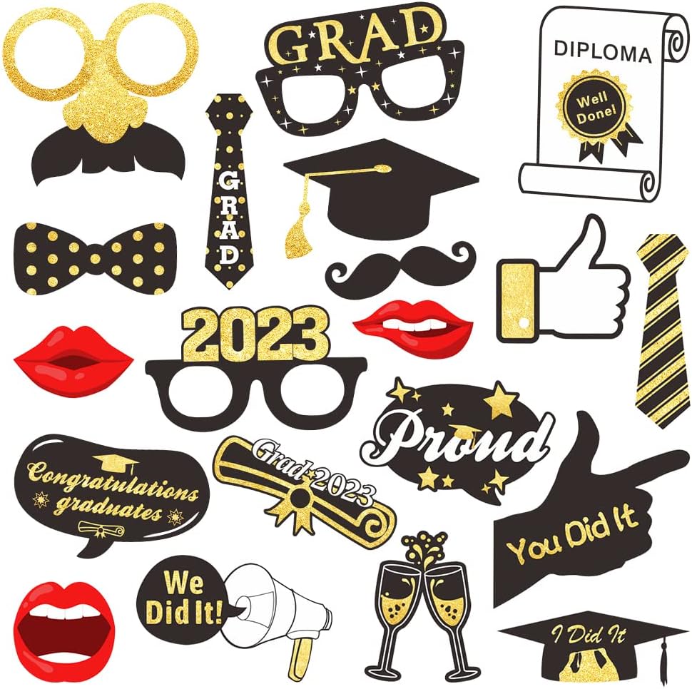 Amazon.com: Hying 20PCS Graduation Photo Booth Props 2023 for ...