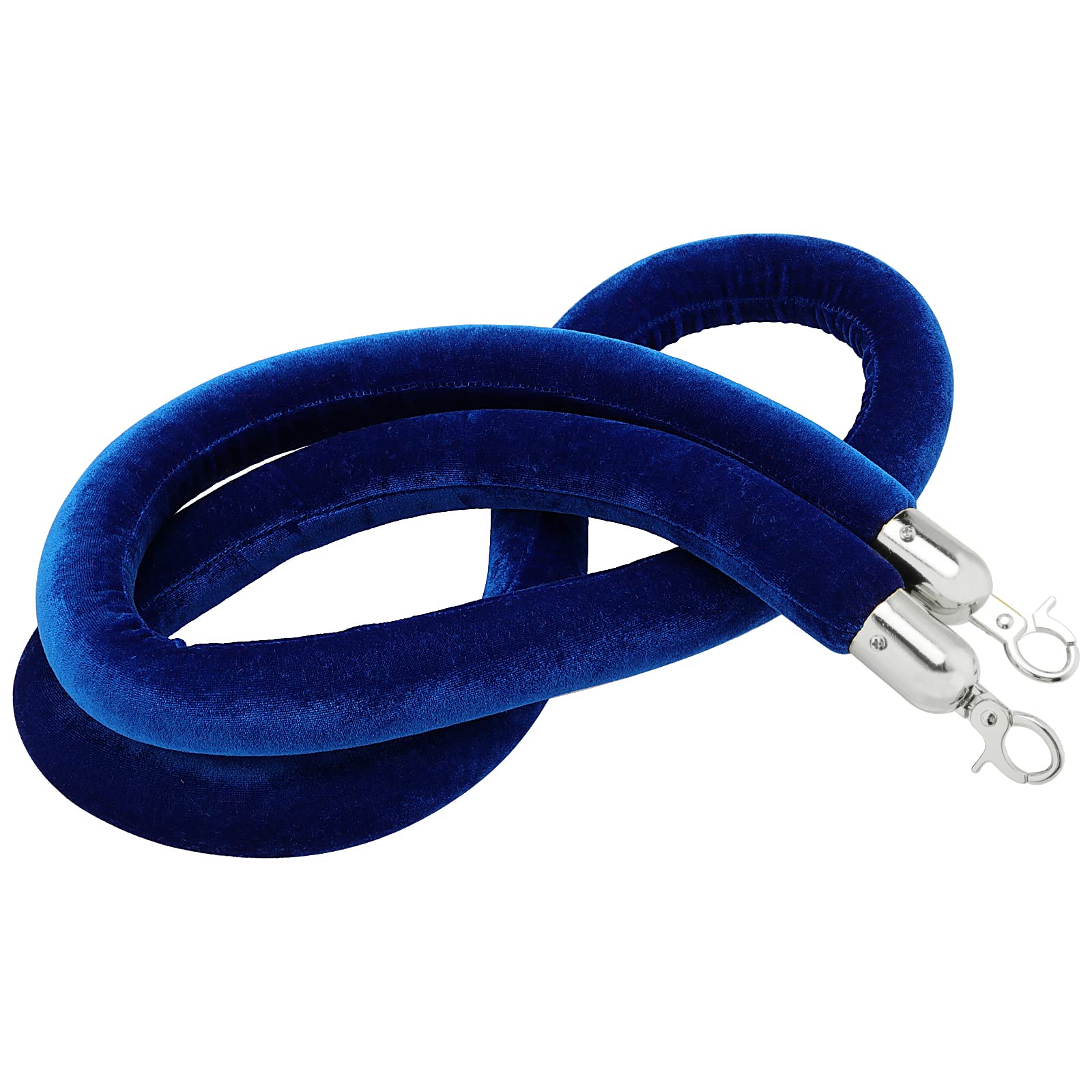 JAPCHET 4 Pack 6.6 Feet Velvet Rope, Blue Velvet Stanchion Rope with ...