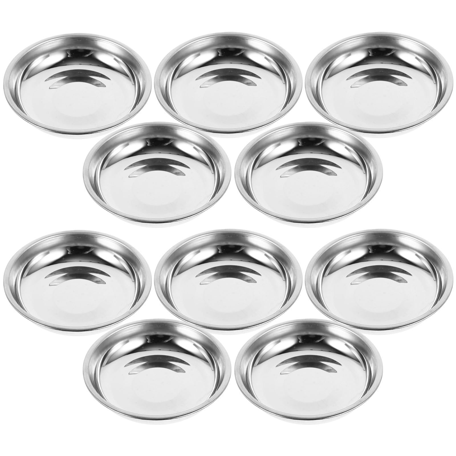 Amazon.com: Hemoton 10PCS Stainless Steel Sauce Dishes,Mini Saucers ...