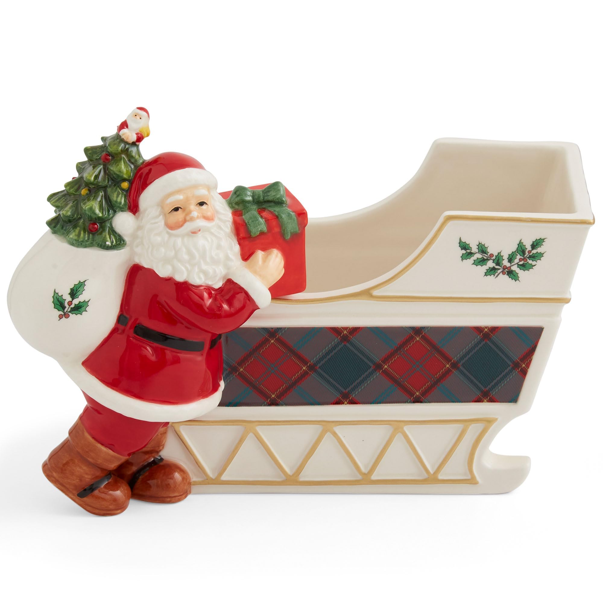Snapklik.com : Spode Christmas Tree Santa Sleigh Candy Jar - 8-Inch ...