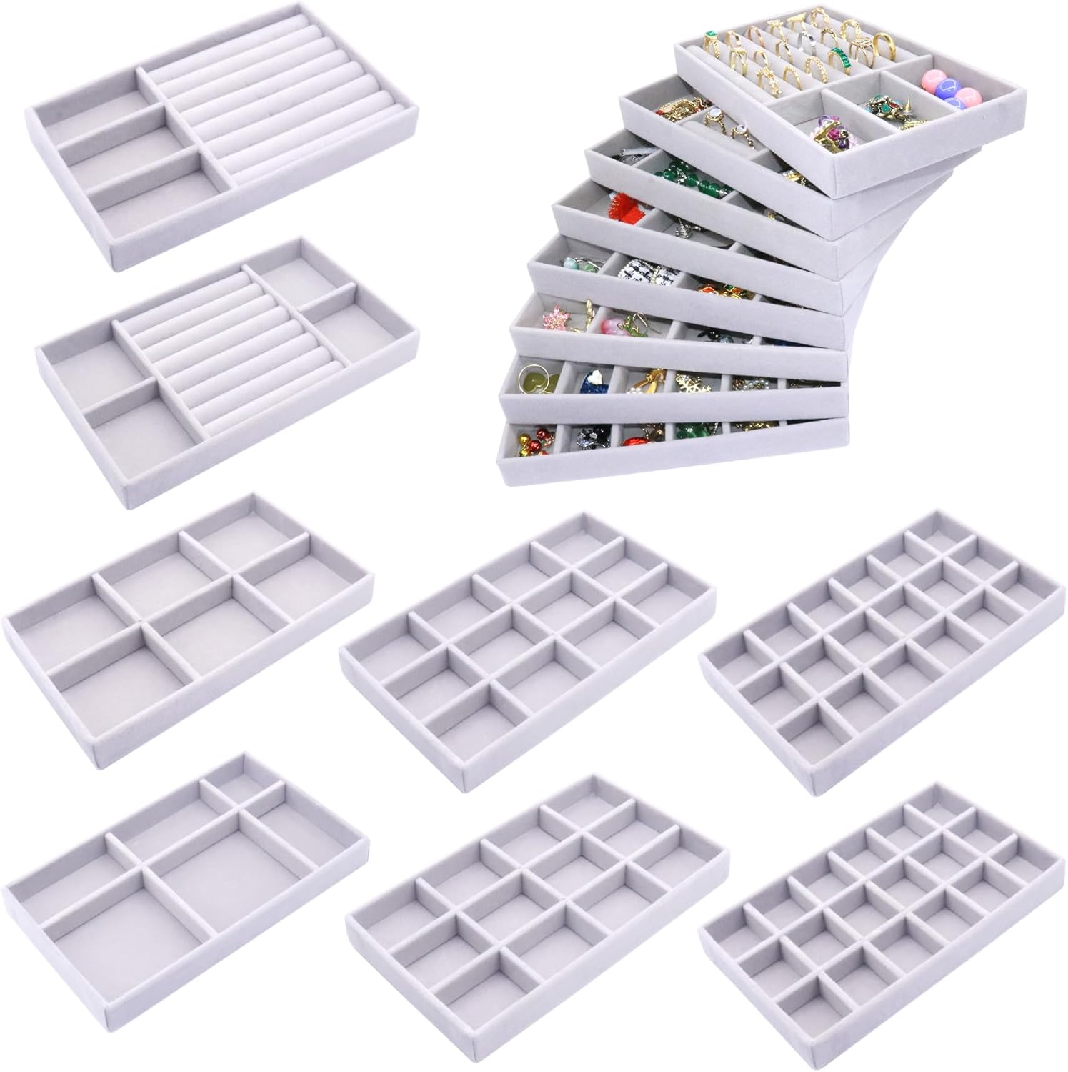 Amazon.com: MINIBIGBOX 8Pack Jewelry Drawer Organizer Inserts ...