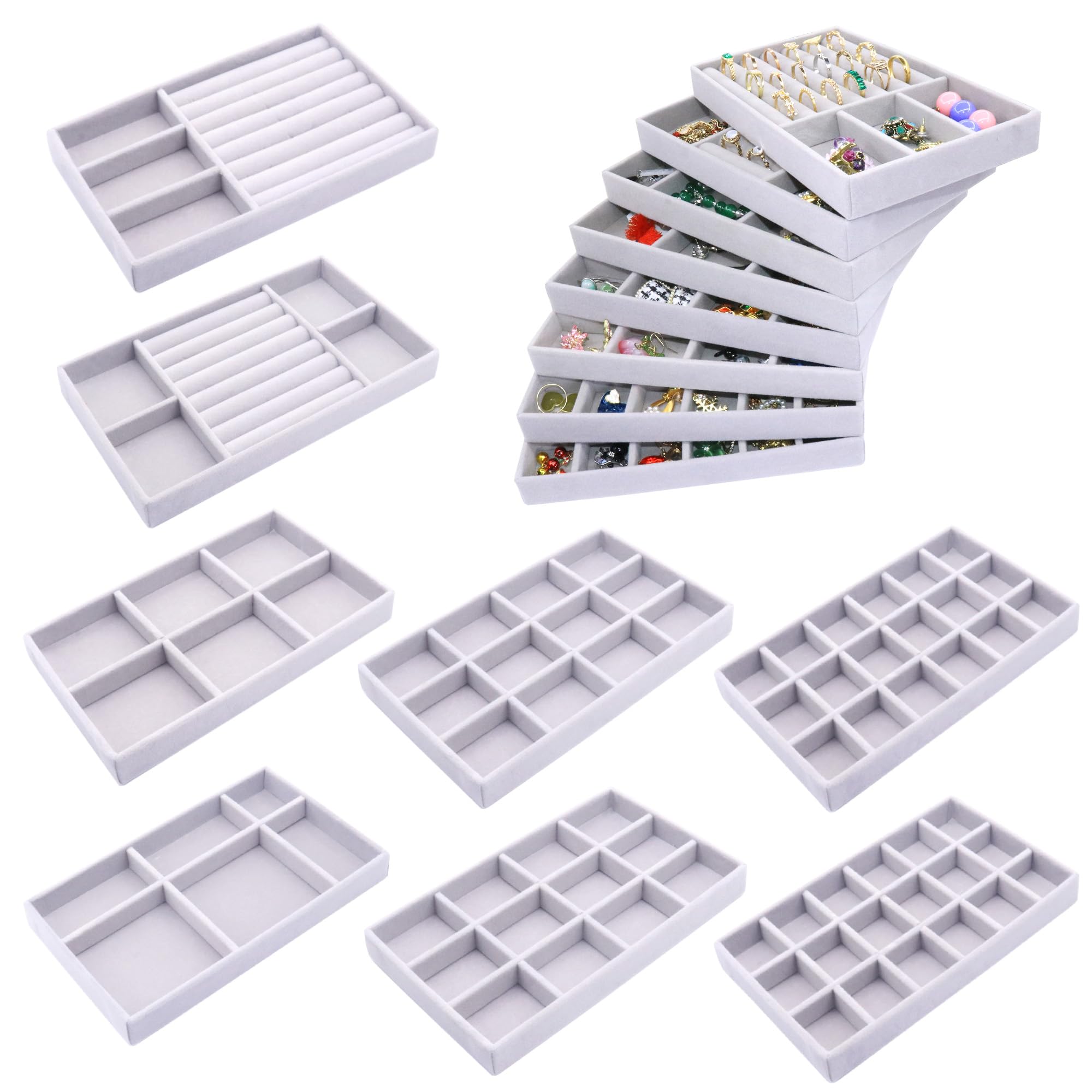 Amazon.com: MINIBIGBOX 8Pack Jewelry Drawer Organizer Inserts ...