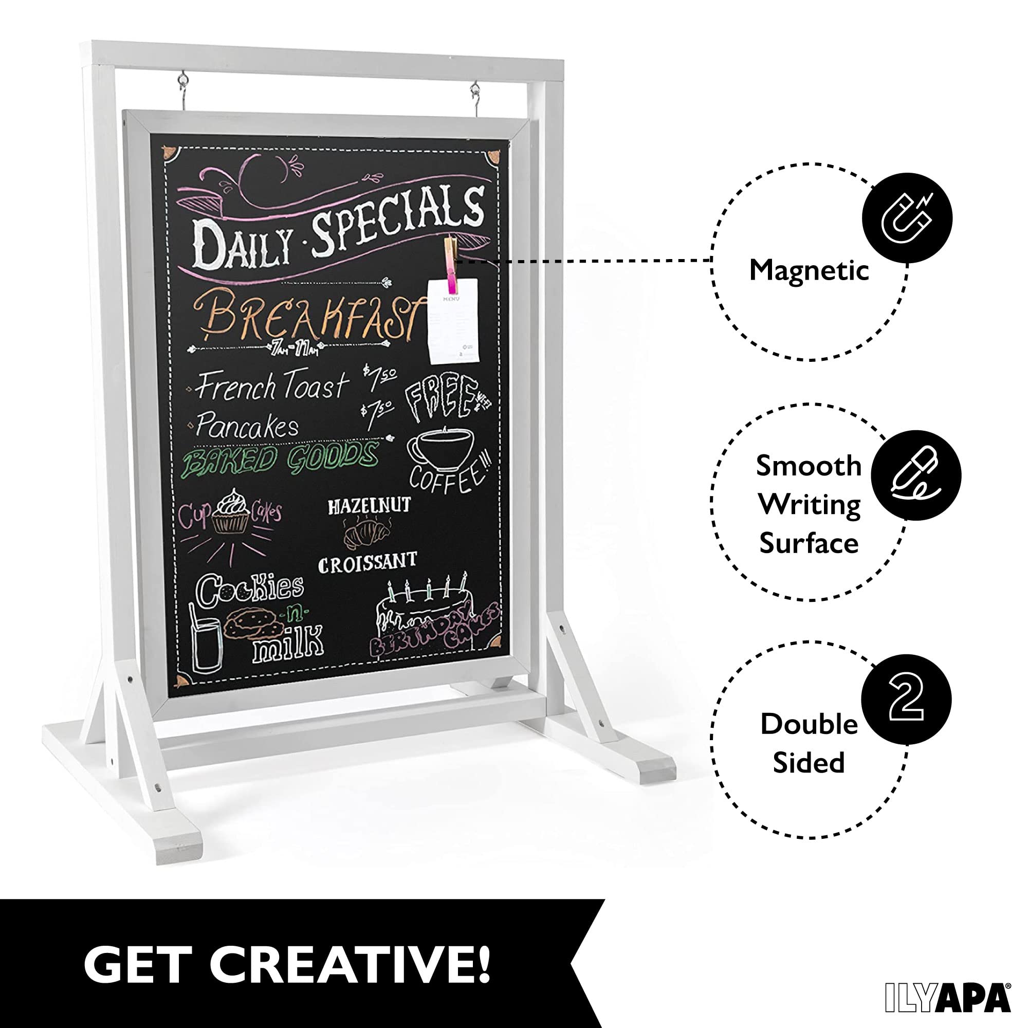 Snapklik.com : Ilyapa Rustic Double Sided Swinging Chalkboard Sidewalk ...