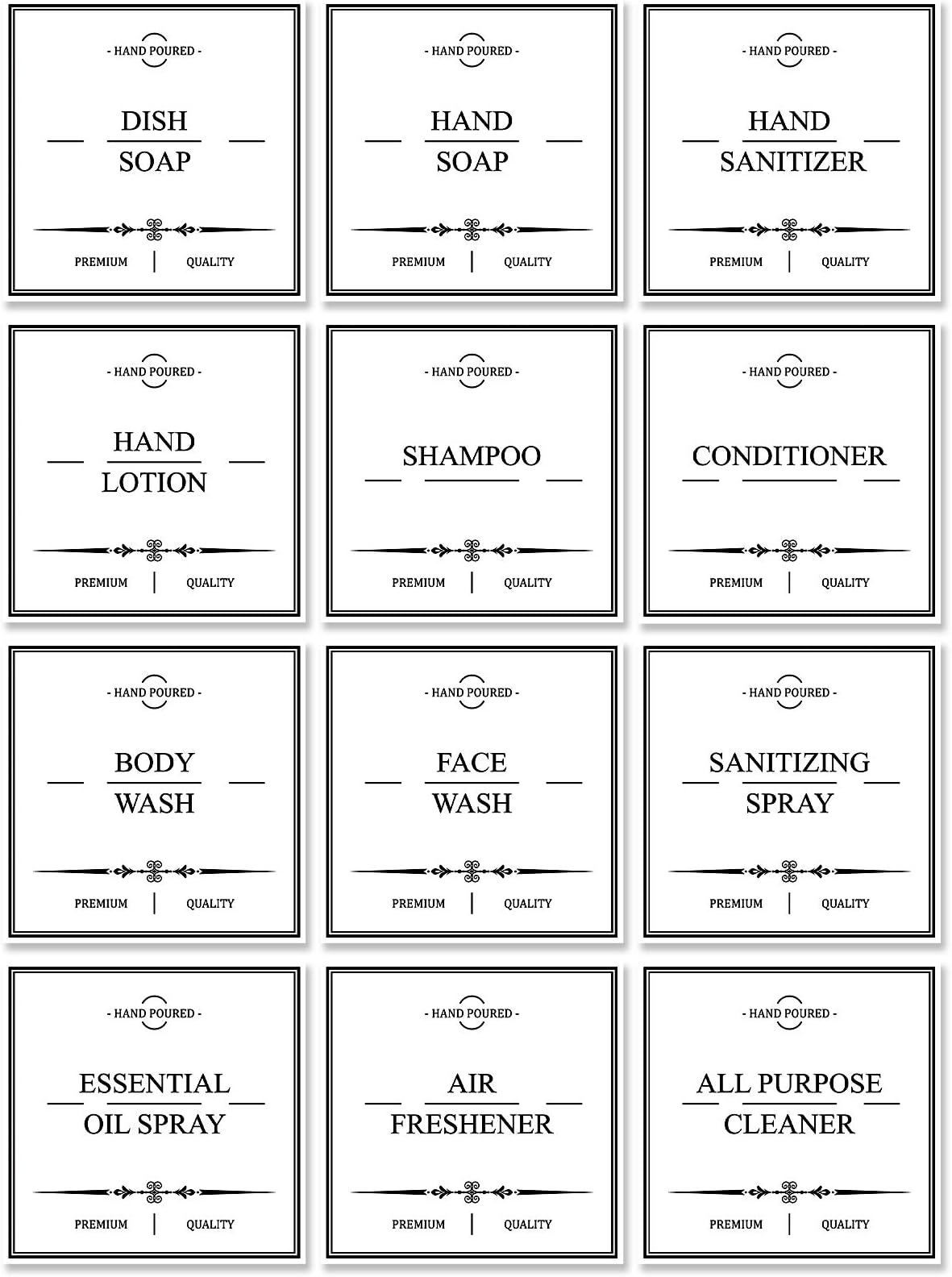 Amazon.com: White Waterproof Soap Labels for Glass/Plastic Bottles ...