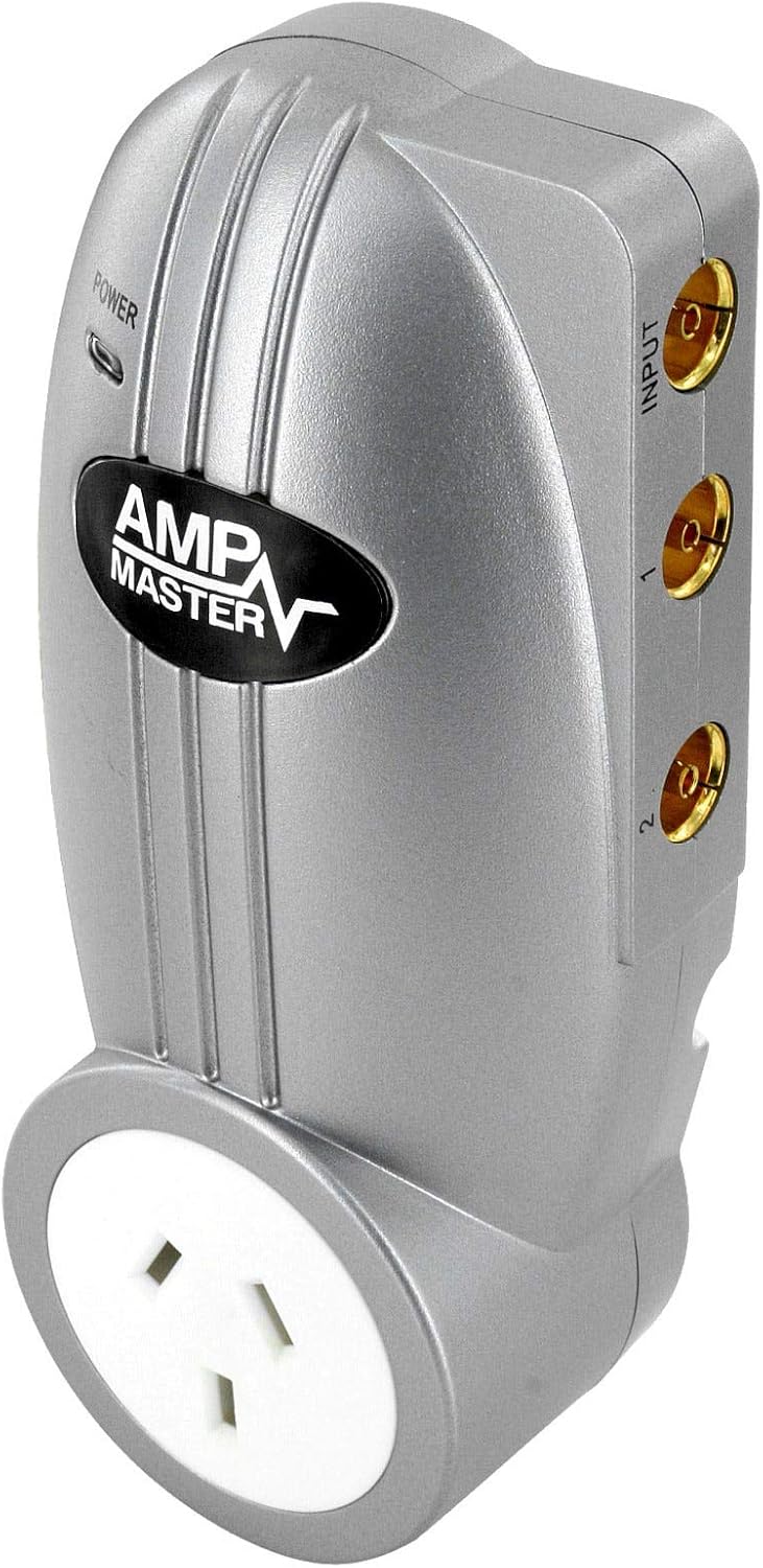 14dB 2-Way Indoor Antenna Signal Amplifier Booster 2 Output Amp Master ...