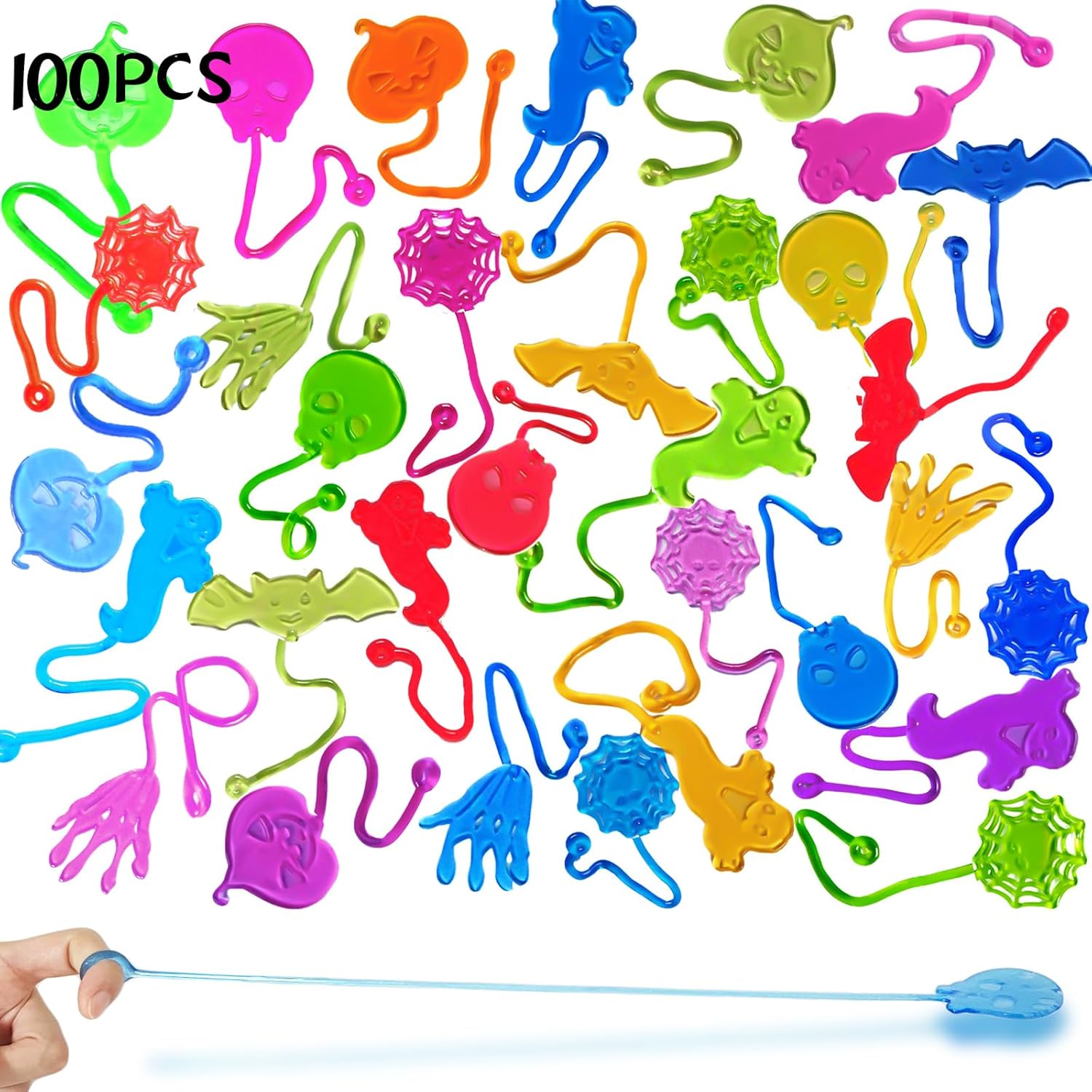 Amazon.com: Mchochy 100 Pcs Halloween Sticky Hands Toys for Kids, Skull ...