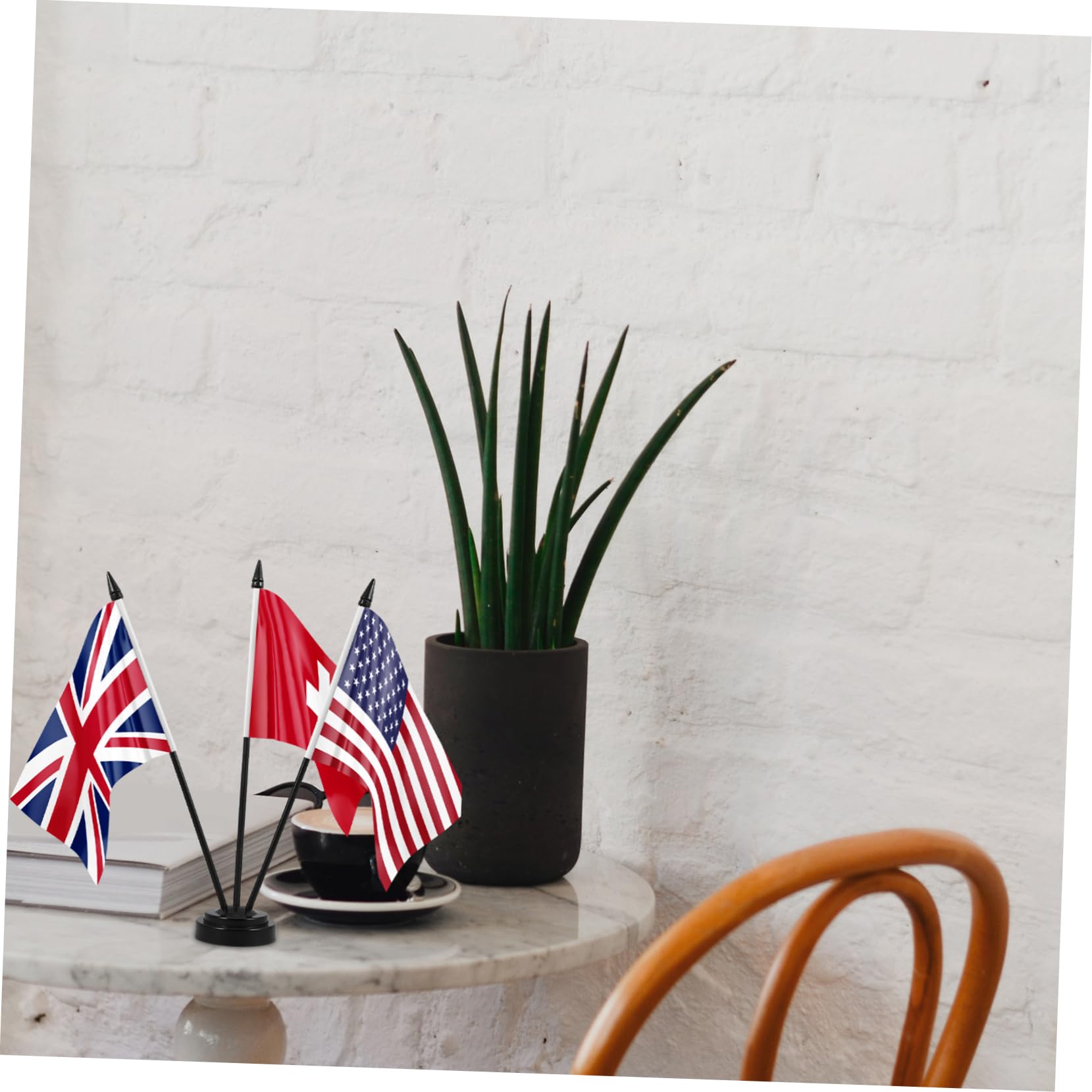 Outdoor Flag Stand OUNONA Indoor Flag Pole With Base Wood Mini Flag ...