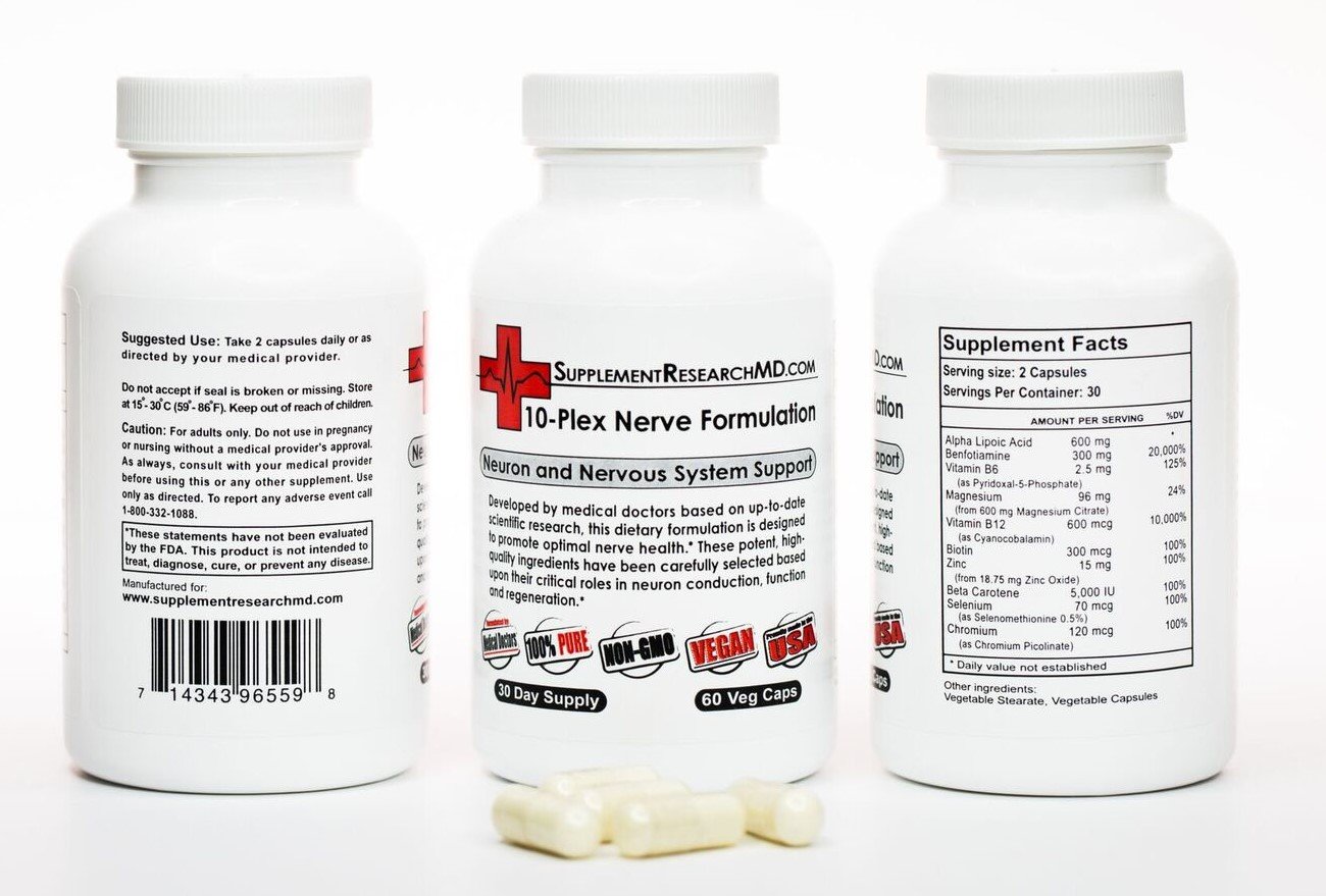 Buy Dr. Developed Neuropathy Relief - 10-Plex Nerve Supplement for ...
