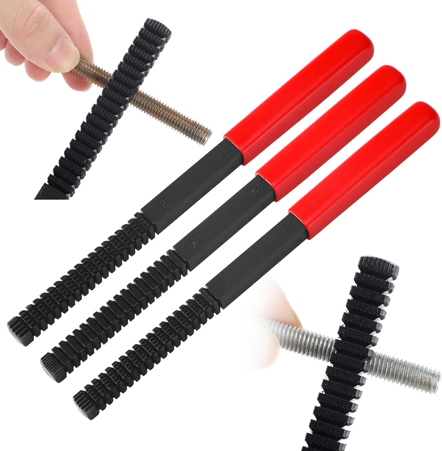 Amazon.com: Lanties 3 Pcs Thread Restorer File Set, Thread Repair File ...