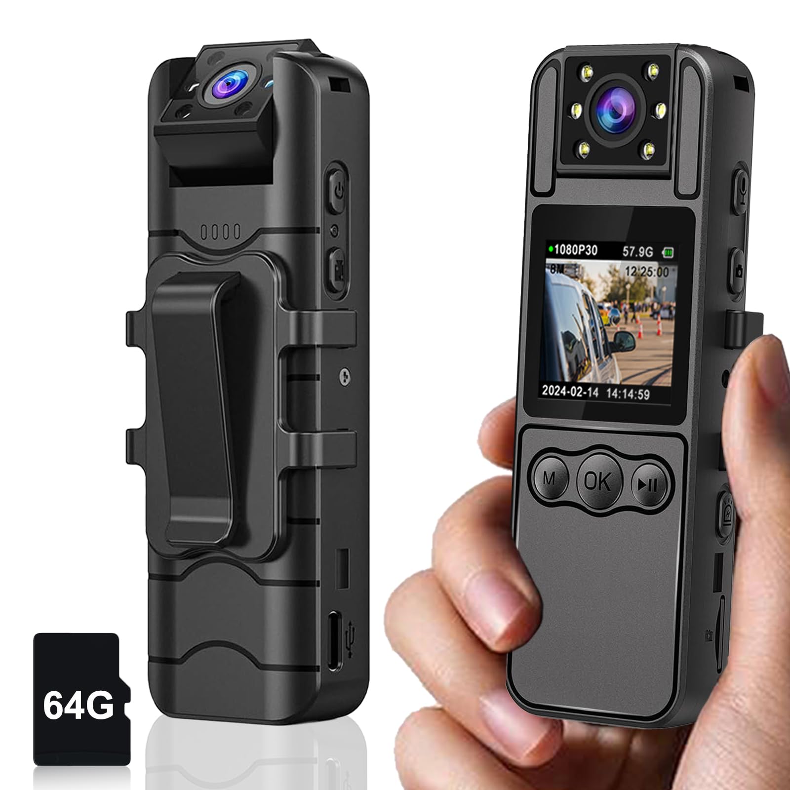 bayehngs Small Body Camera with Audio and Video Recording, HD 1080P ...