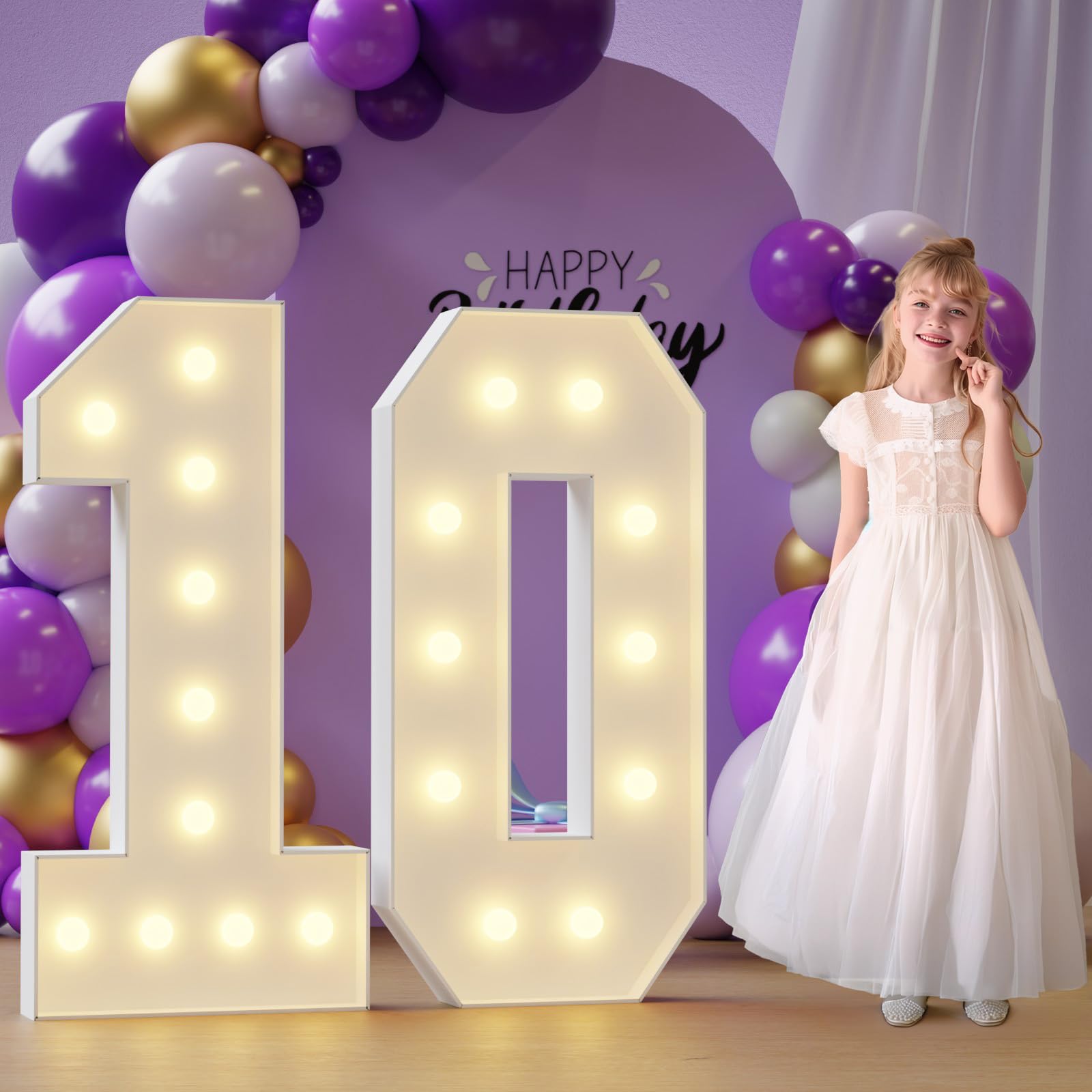 Amazon.com: 4FT Marquee Numbers 10 Light Up Number, Marquee Numbers 4 ...