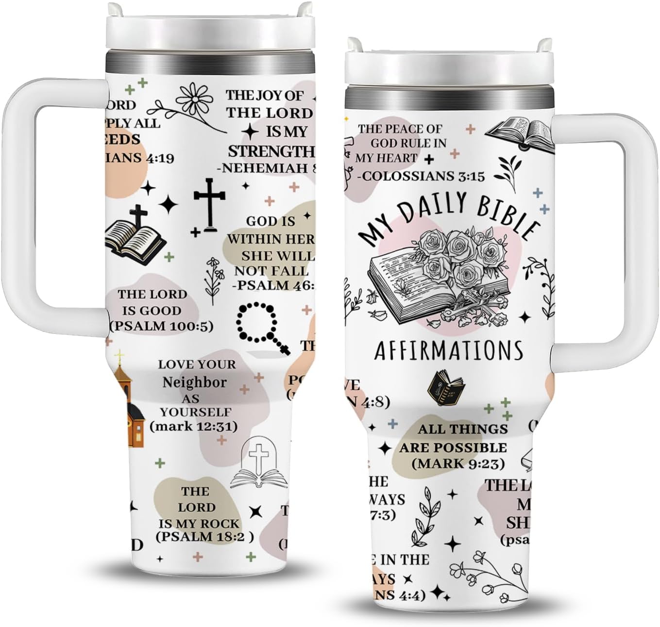 Religious Gifts for Women - 40 Oz My Daily Bible Affirmations Cups ...