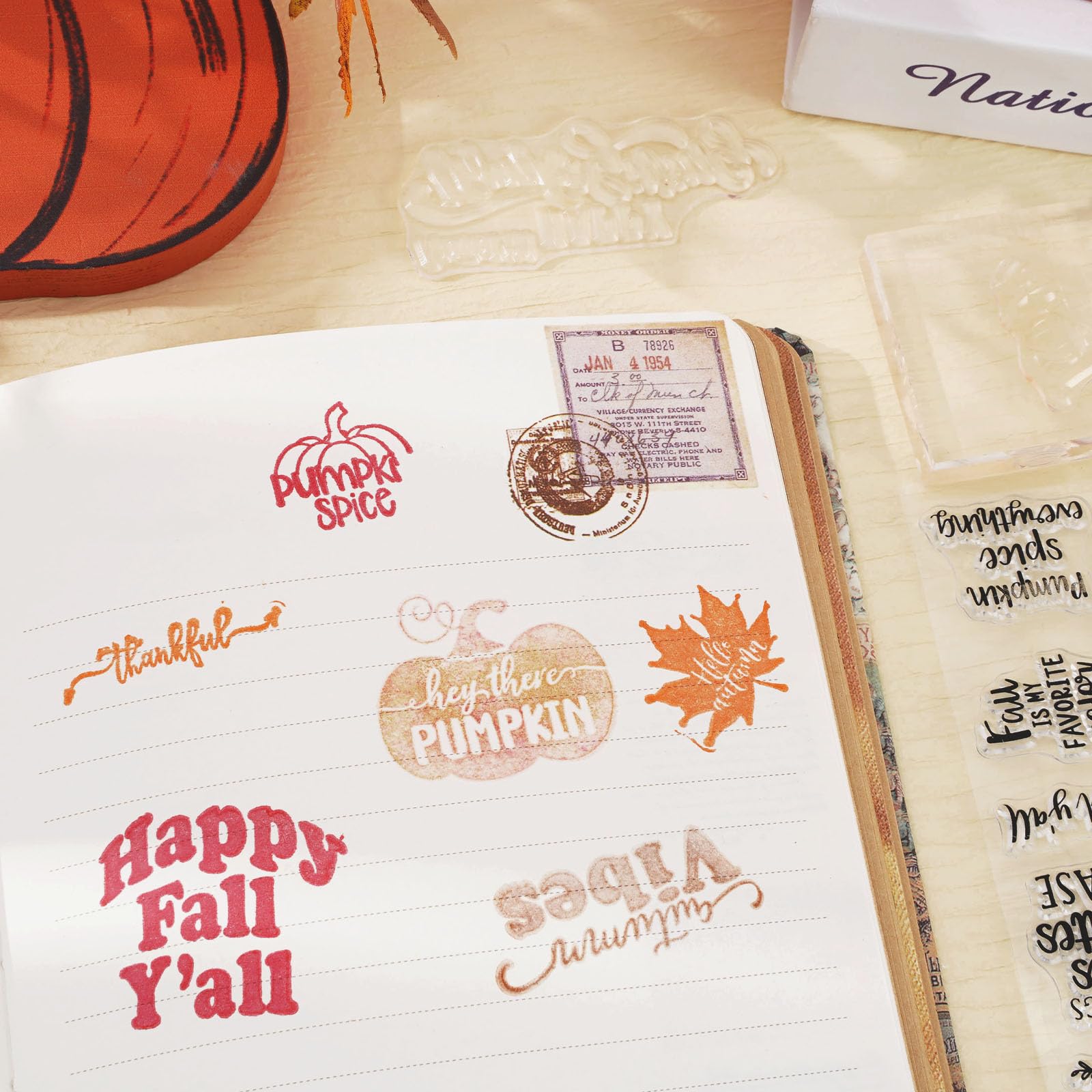 Snapklik.com : 4 Sheet Fall Thanksgiving Words Clear Stamps Greeting ...