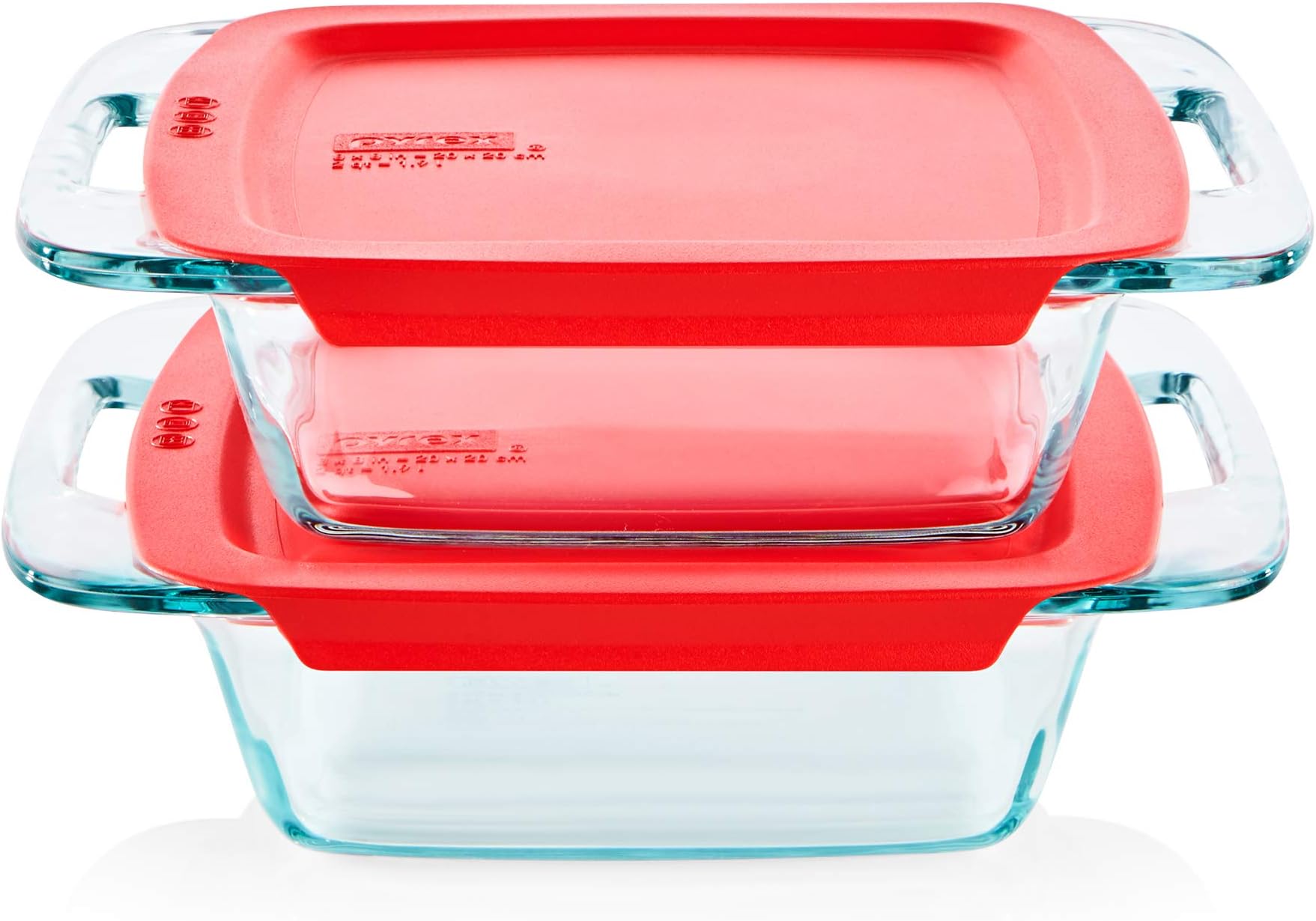 Amazon.com: Pyrex Easy Grab 4-Piece Glass Baking Dish Set with Lids, 3 ...