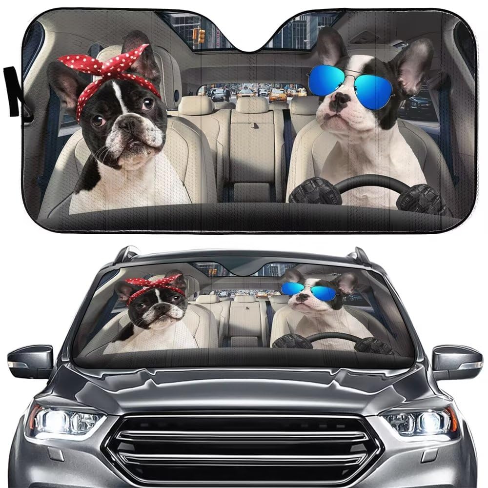 Amazon.com: Boston Terrier Car Window Shades for Front Window,Terrier ...