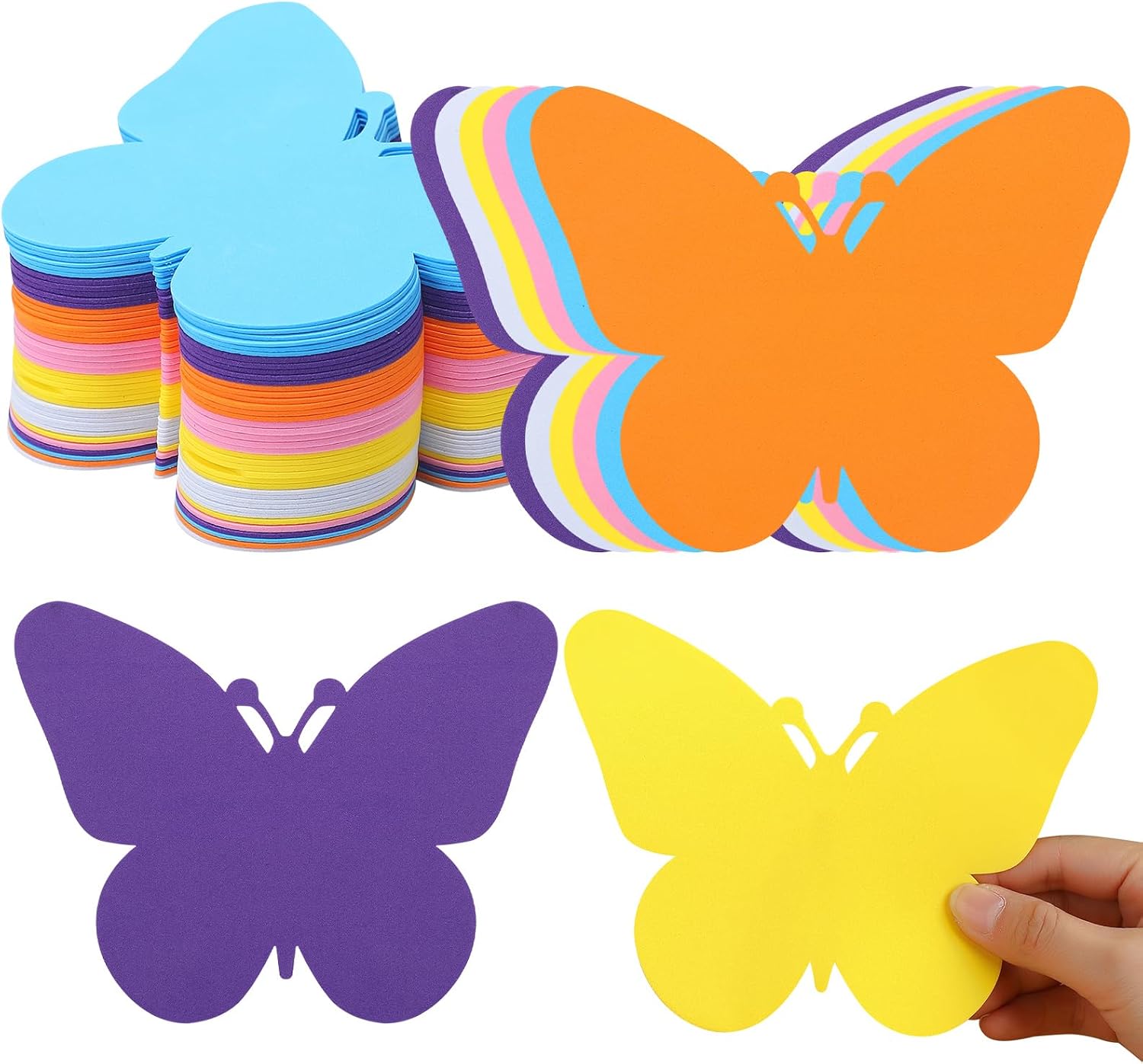 Amazon.com: Ireer 48 Pcs Large Foam Butterfly Cutouts 6 Inch Colorful ...