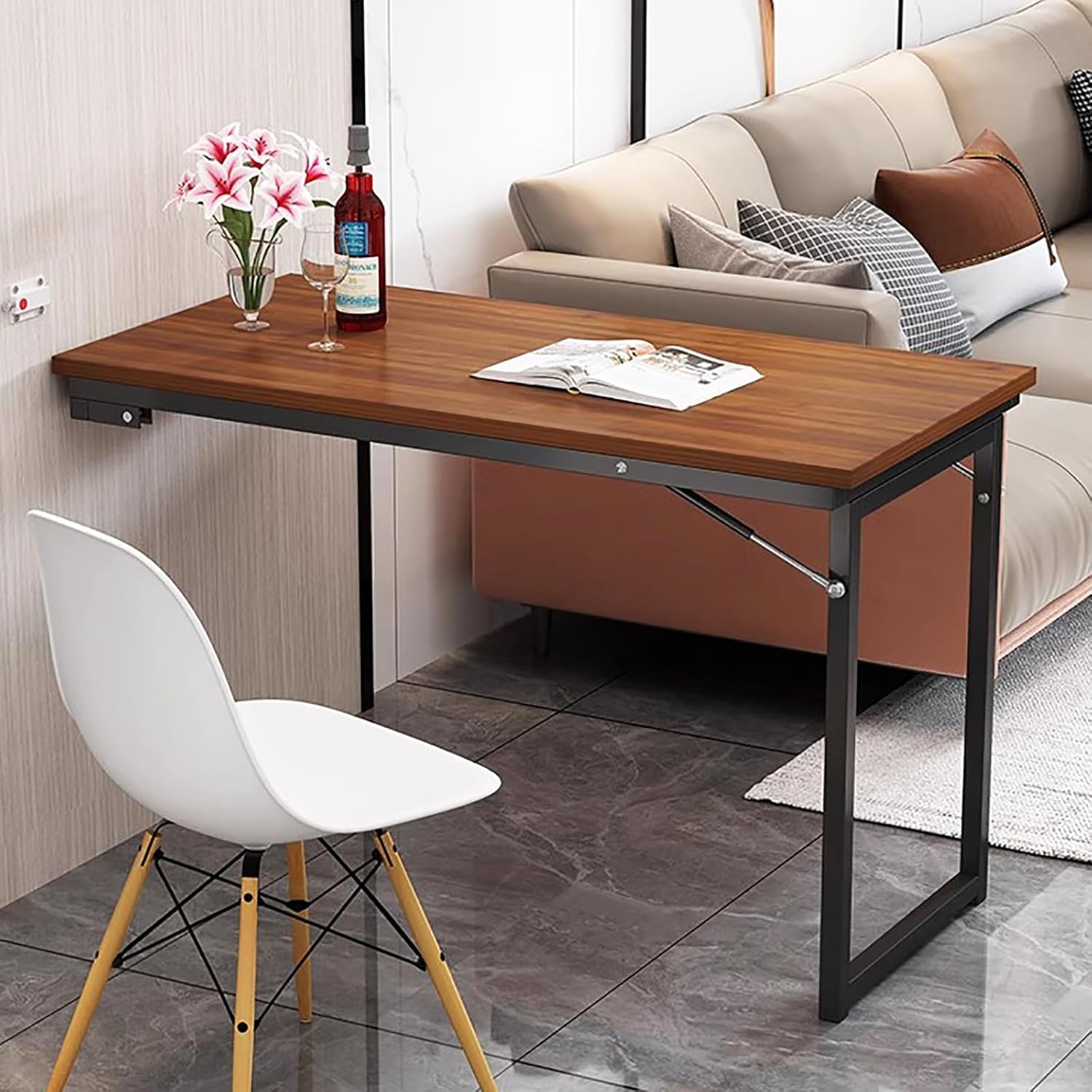 Amazon.com: Topjia Wall Mounted Dining Table,Solid Wood Wall Folding ...