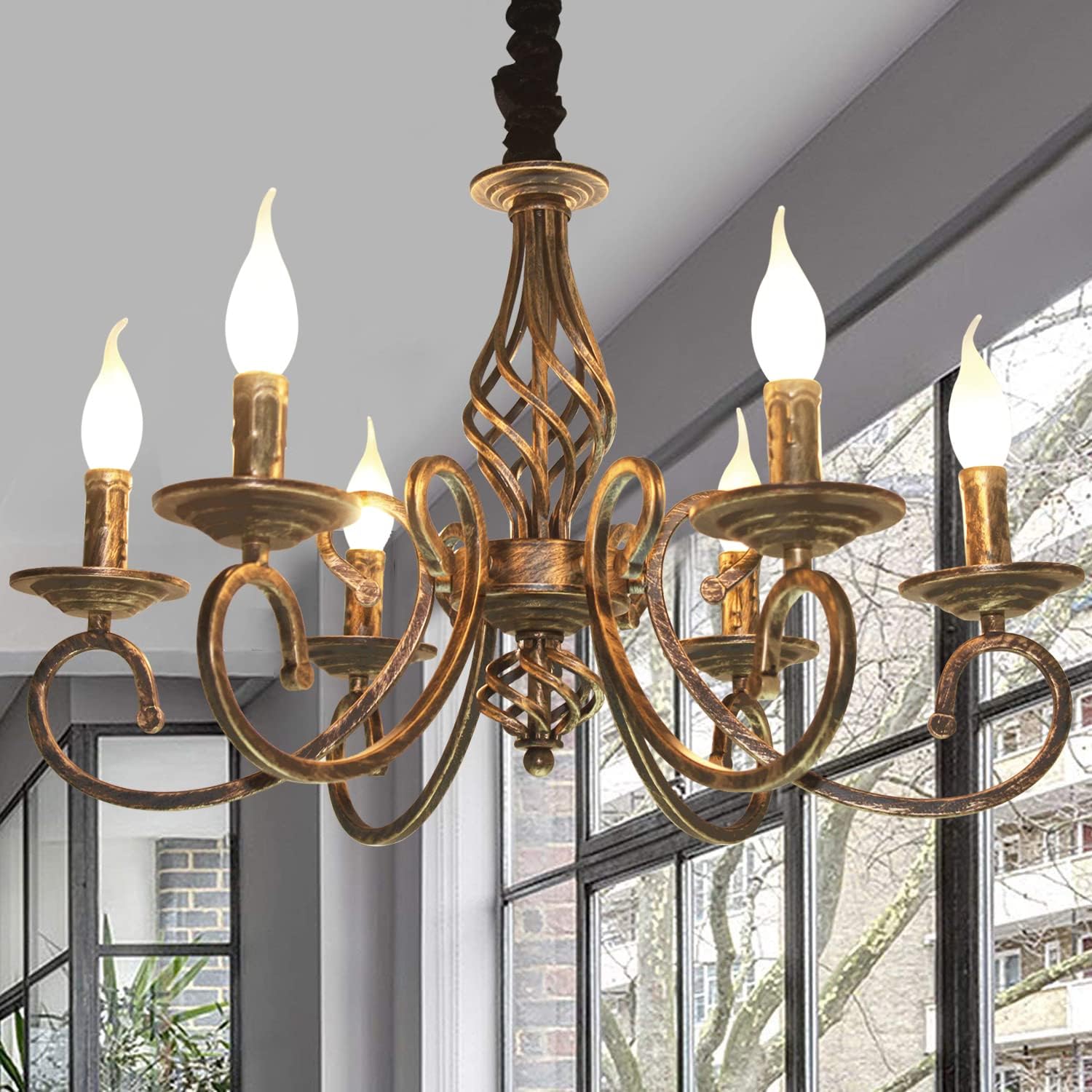 Traditional Cream Ornate Vintage Style Shabby Chic 5 Way Ceiling Light ...