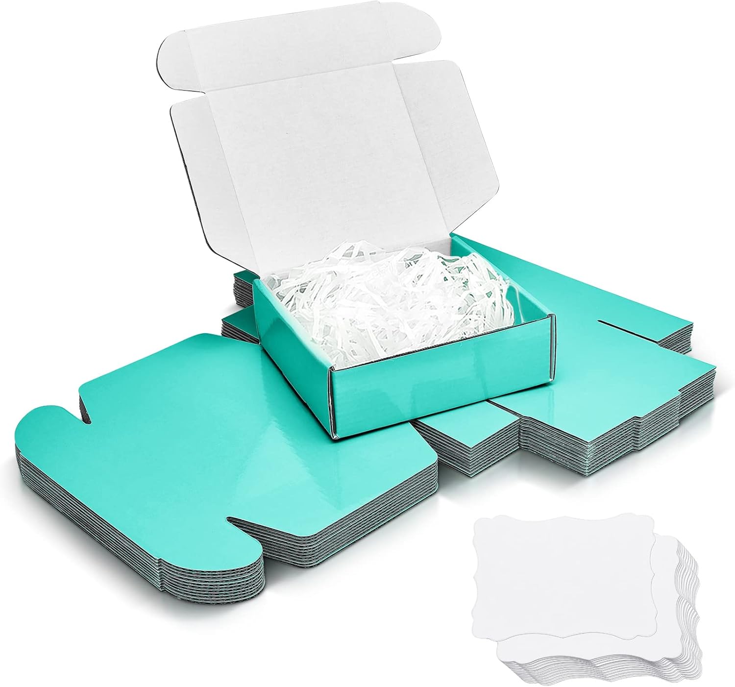 Amazon.com: 12 Pack Small Teal Gift Boxes Corrugated Packaging Mailers ...