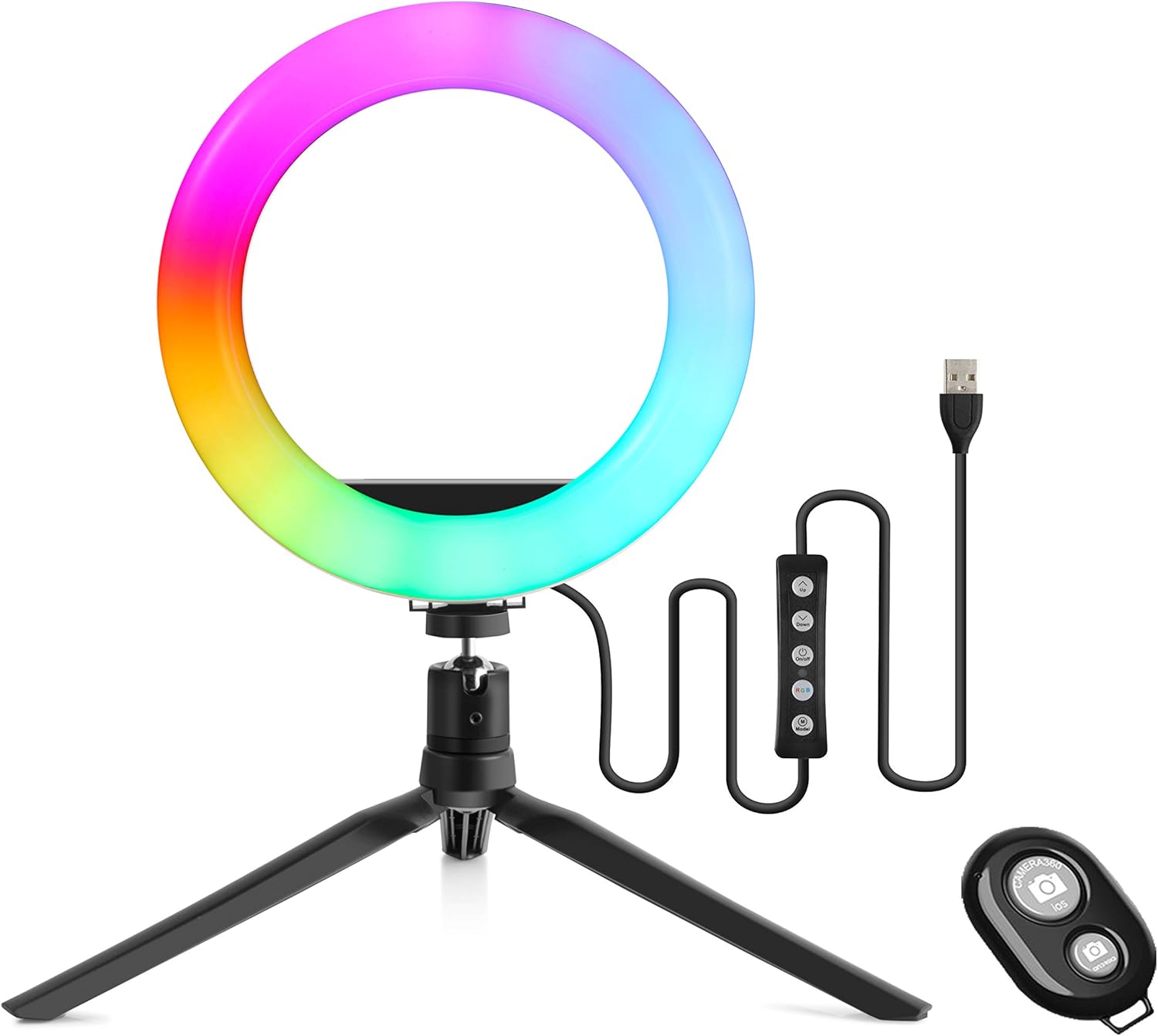 Amazon.com: 8'' RGBW Led Ring Light with Tripod Stand - Selfie Ring ...