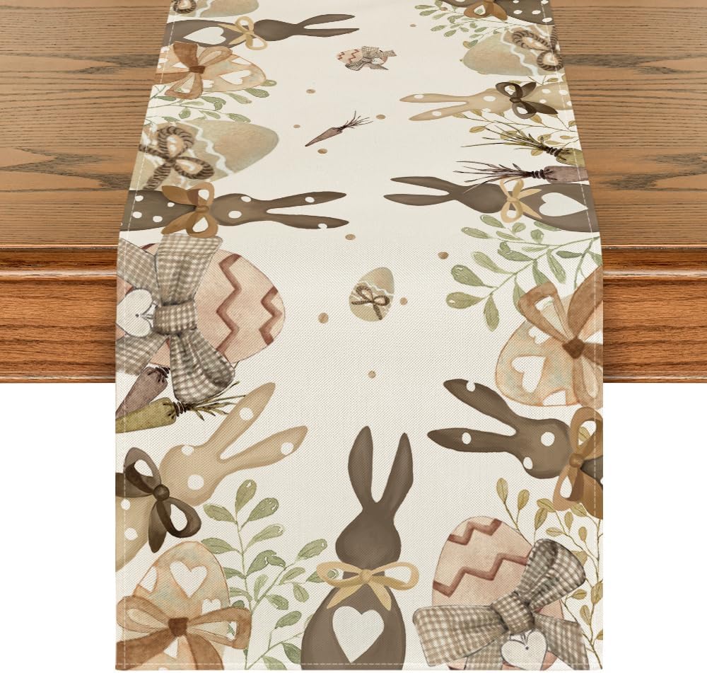 Amazon.com: Grelucgo Embroidered Country Rustic Farmhouse Decorative Burlap Easter Bunny and ...
