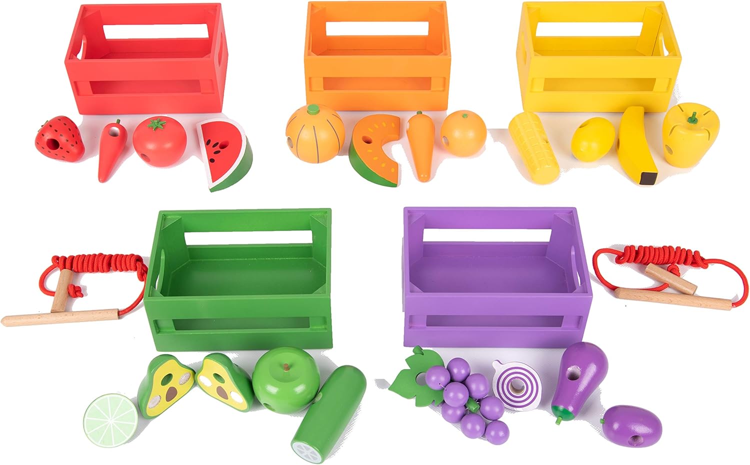 TickiT 74011 Wooden Sorting Fruit and Vegetable Crates : Amazon.co.uk ...