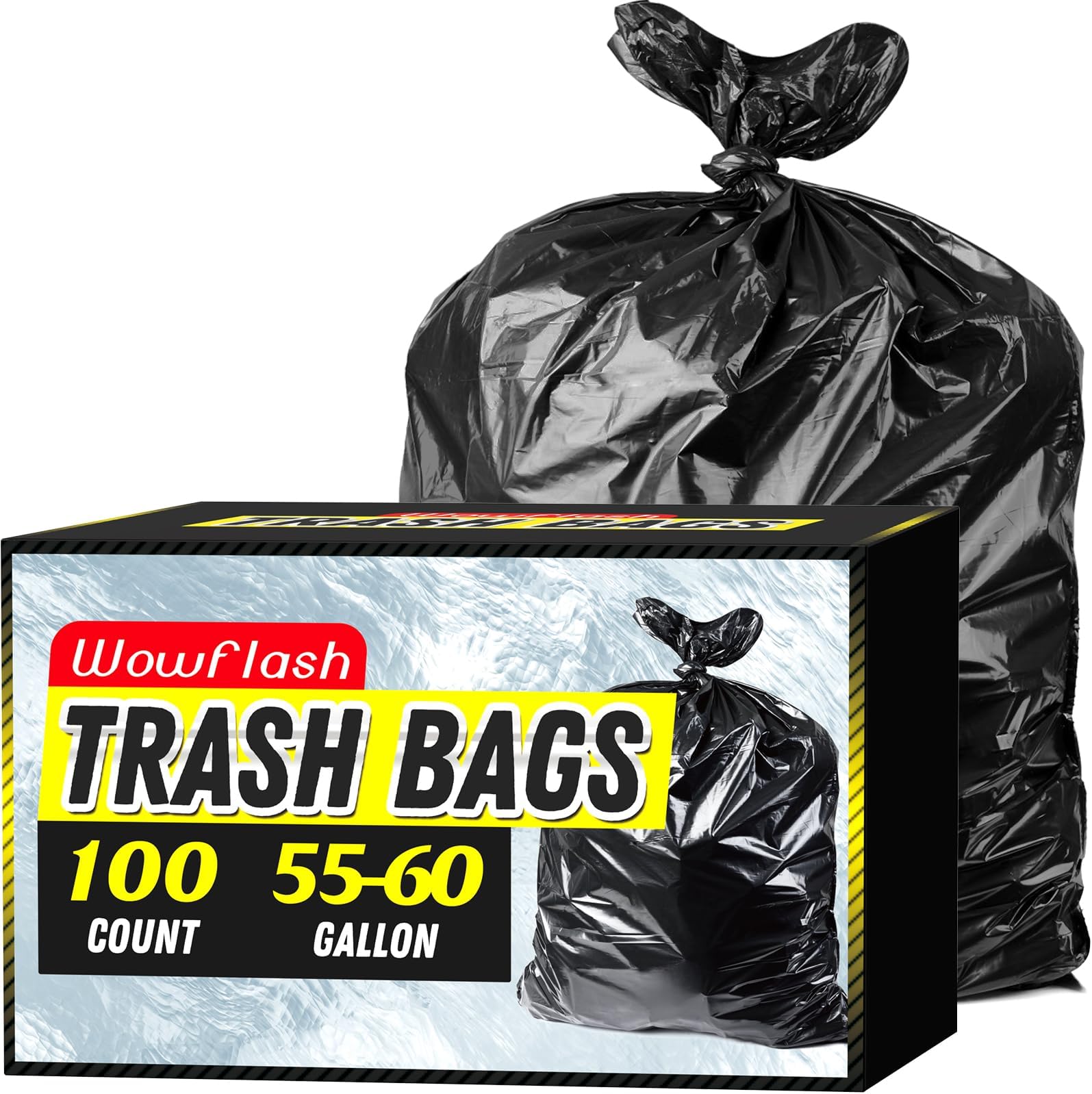 Amazon.com: ToughBag 55 Gallon Trash Bags Heavy Duty (100 Count) - 50 ...
