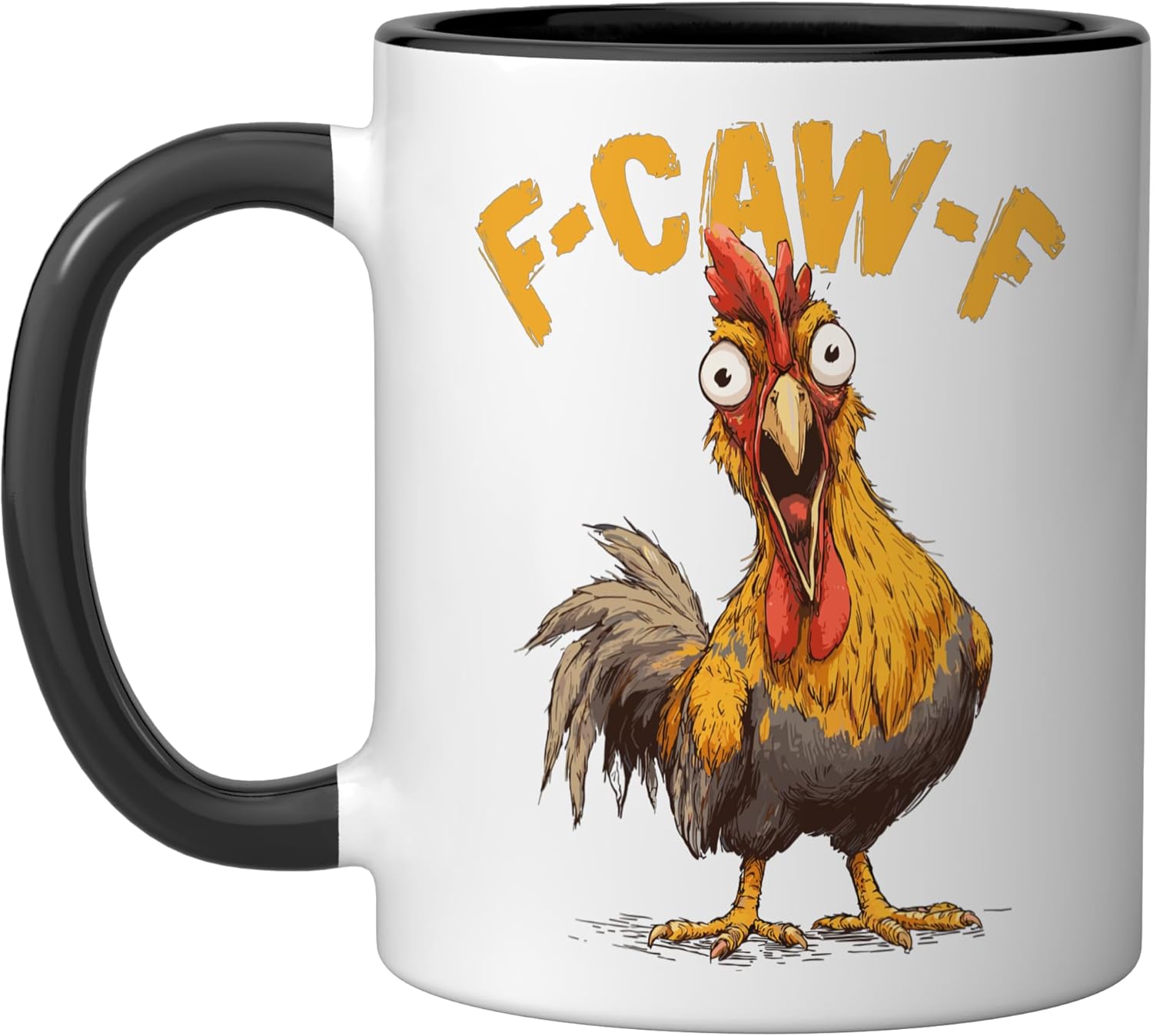Amazon.com | f-caw-f Chicken Fcawf Rooster Coffee Ceramic Mug, Black ...