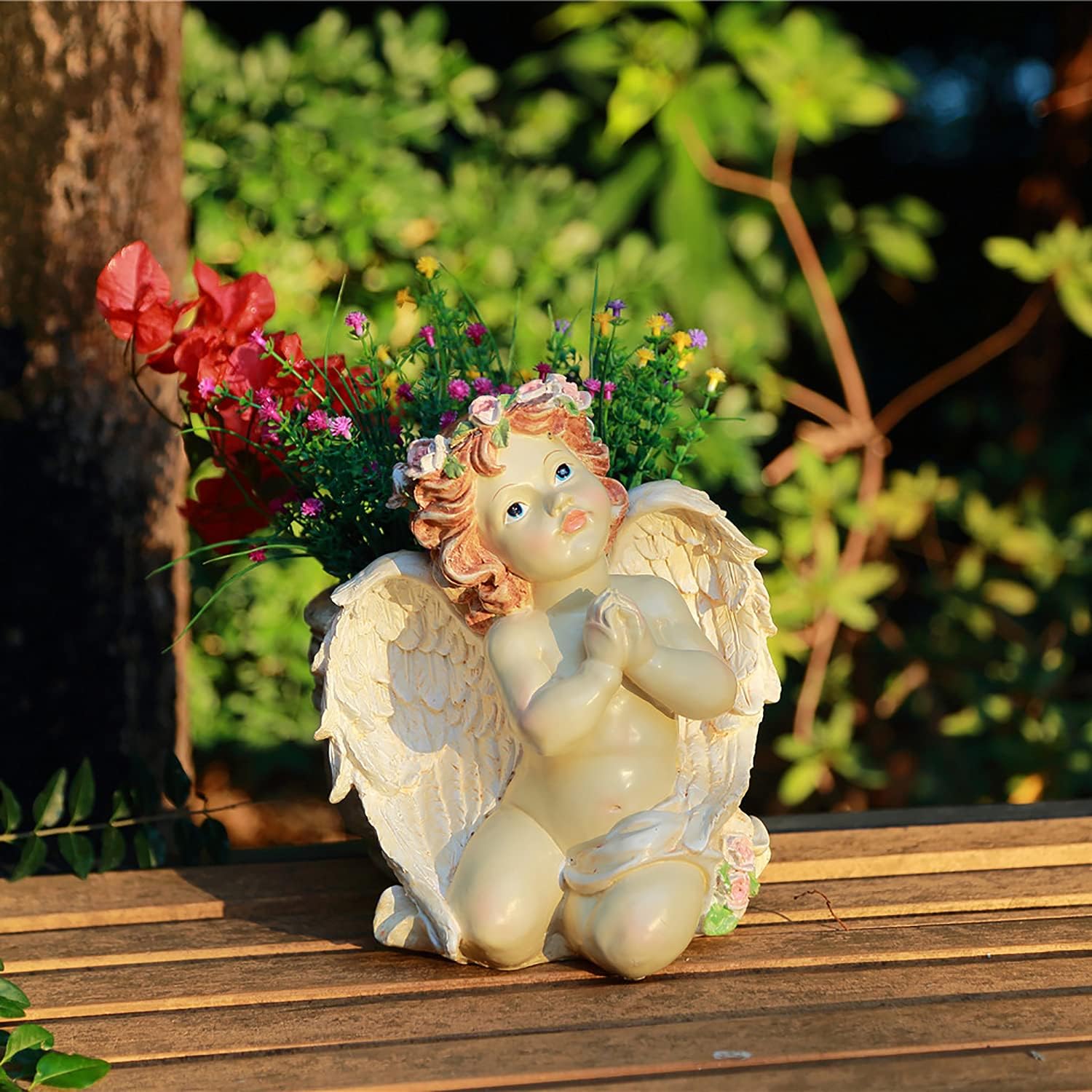 UAMSTYLE Angel Planter Garden Outdoor Angel Flowerpot Succulent Plants ...