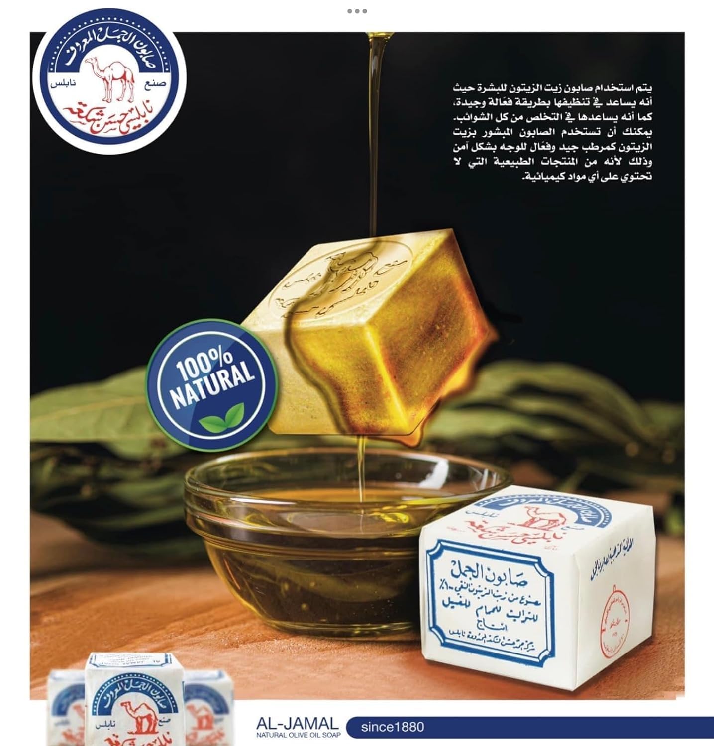 Amazon.com : Al-Jamal ~ Palestinian Olive Oil Soap Bar Handmade West ...