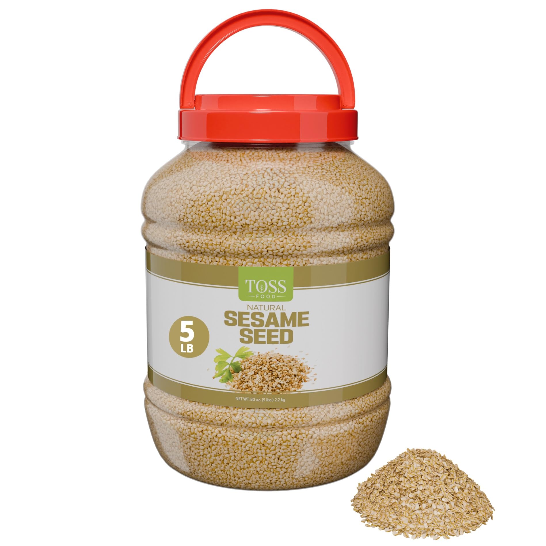 Amazon.com : Natural Sesame Seeds - 5 LB Jar - 80 OZ Bulk Raw Unhulled ...