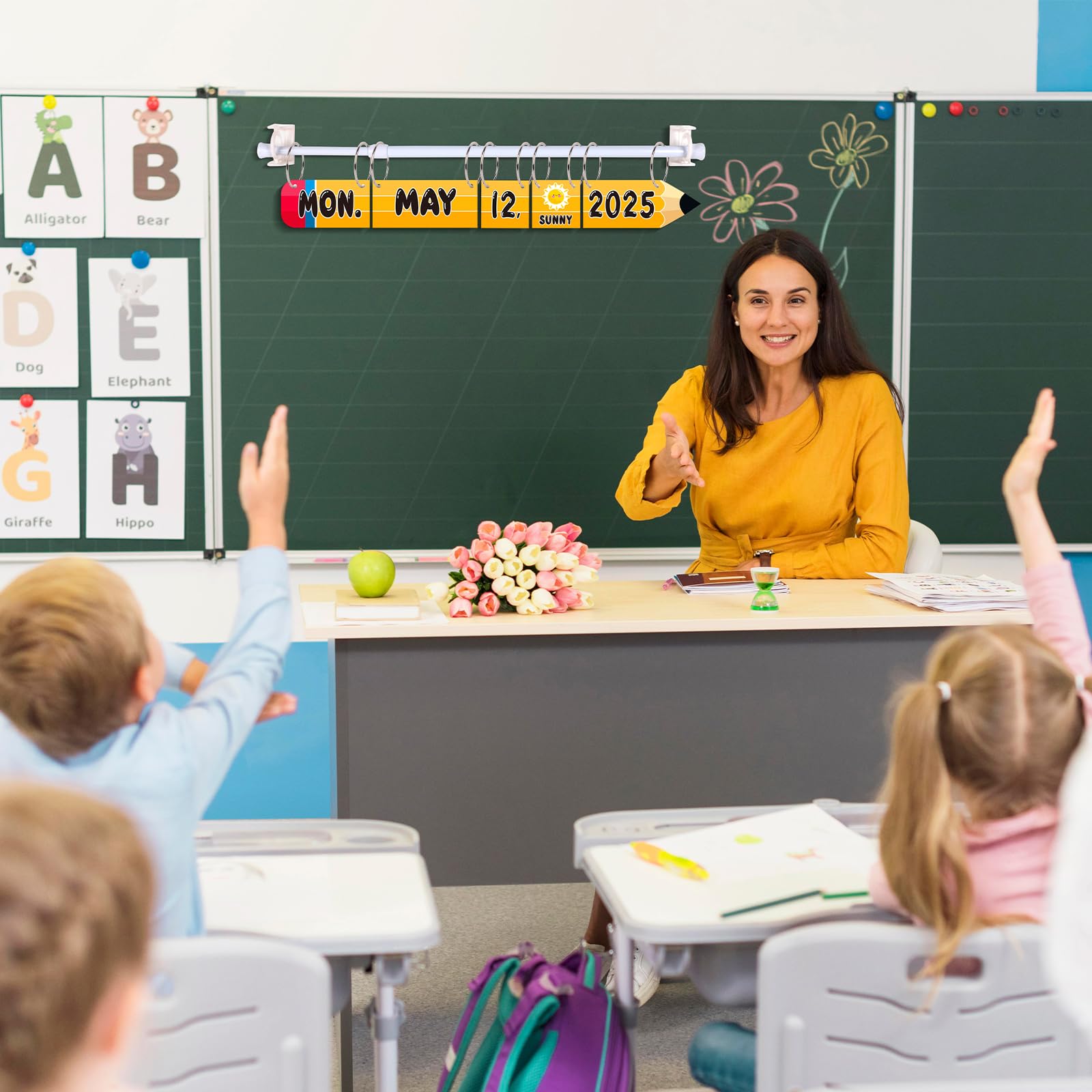 Teacher Organization Tools 102-Piece Pencil Flip Calendar For Classroom ...