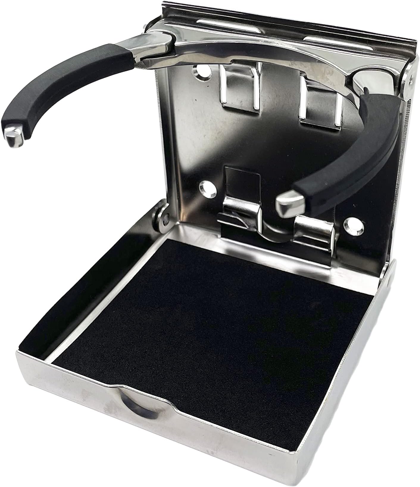 Amazon.com: Stainless Steel Adjustable Arms Folding Drink Cup Holder 2 ...