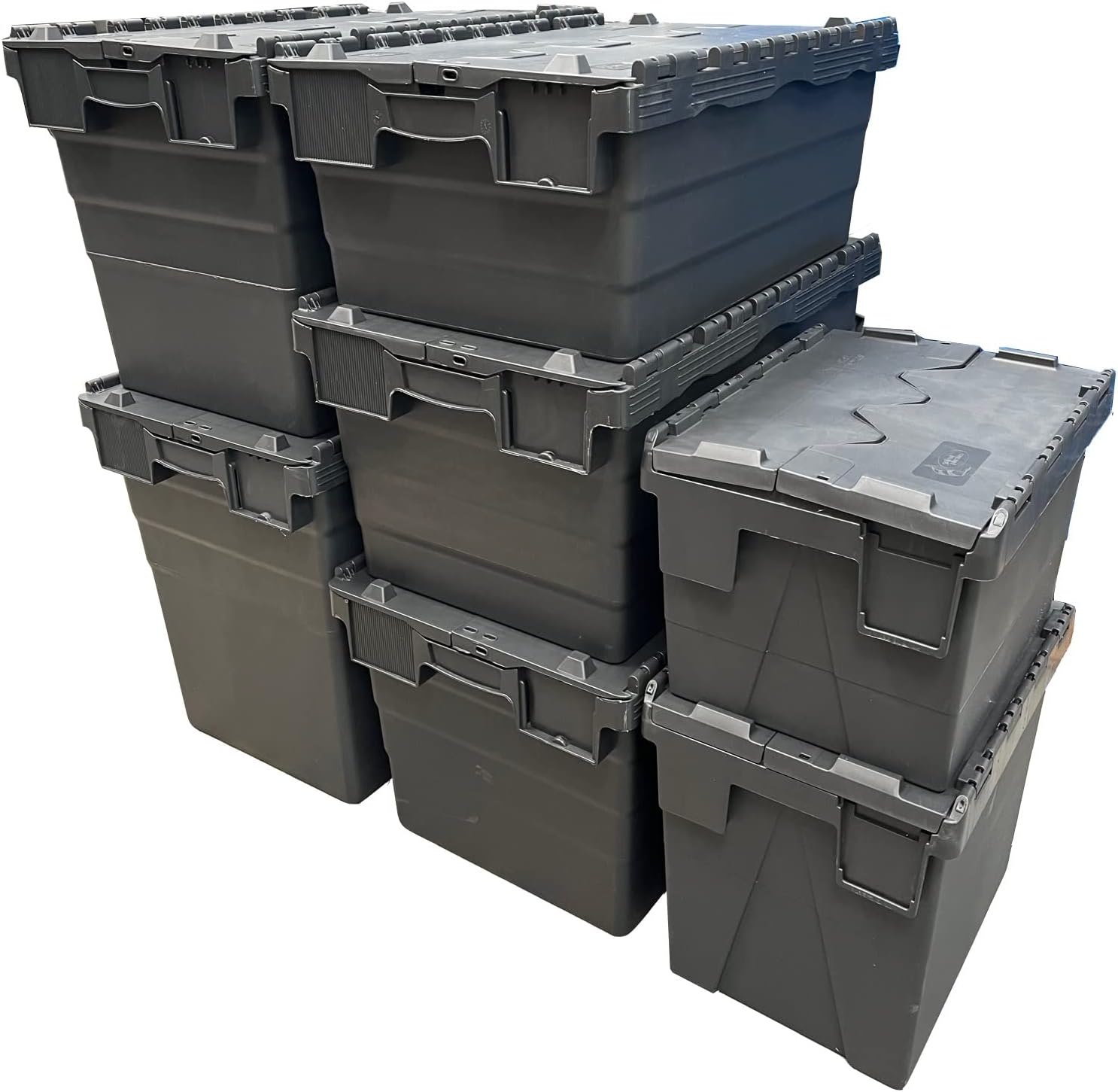 New Black Recycled Heavy Duty Plastic Storage Boxes Containers Totes ...
