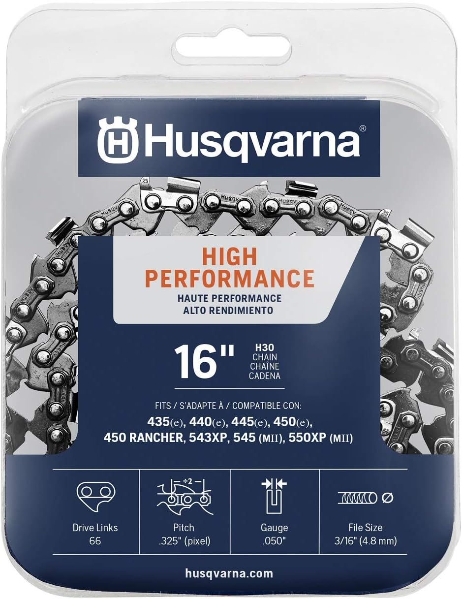 Amazon.com: Husqvarna 531300437 H30 Chainsaw Chain 16" .050 Gauge .325 ...