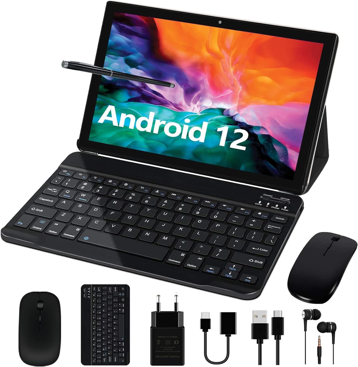 GOODTEL Tablet 10 Zoll Android 12 OS Prozessoren Octa-Core 4 GB RAM 64 GB ROM, Smart IPS, 8000 ...