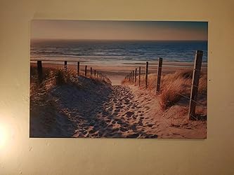 Amazon.de: Querfarben Bild auf Leinwand Weg zum Nordseestrand 120 x 80 cm, Farbig, Wandbild ...