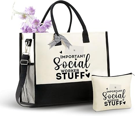 Amazon.com: InnoBeta Social Worker Gifts Canvas Tote Bag, Important ...