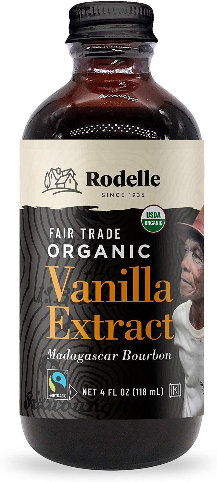 Amazon.com: Rodelle Fair Trade Organic Pure Vanilla Extract, 4 Fl Oz ...