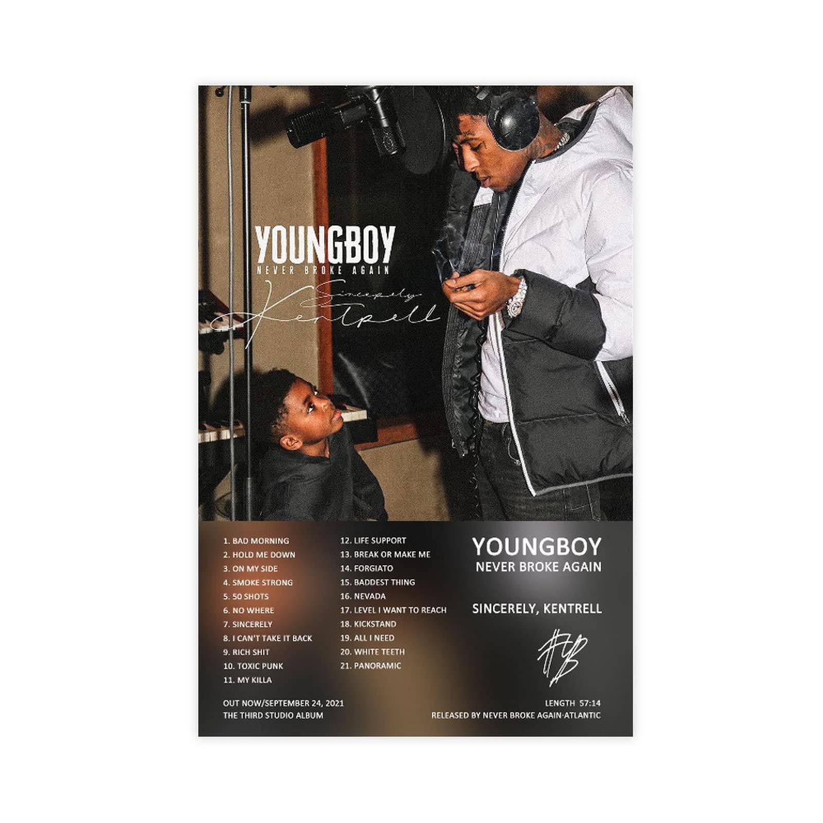 Amazon.com: YoungBoy Poster Never Broke Again Poster Sincerely ...