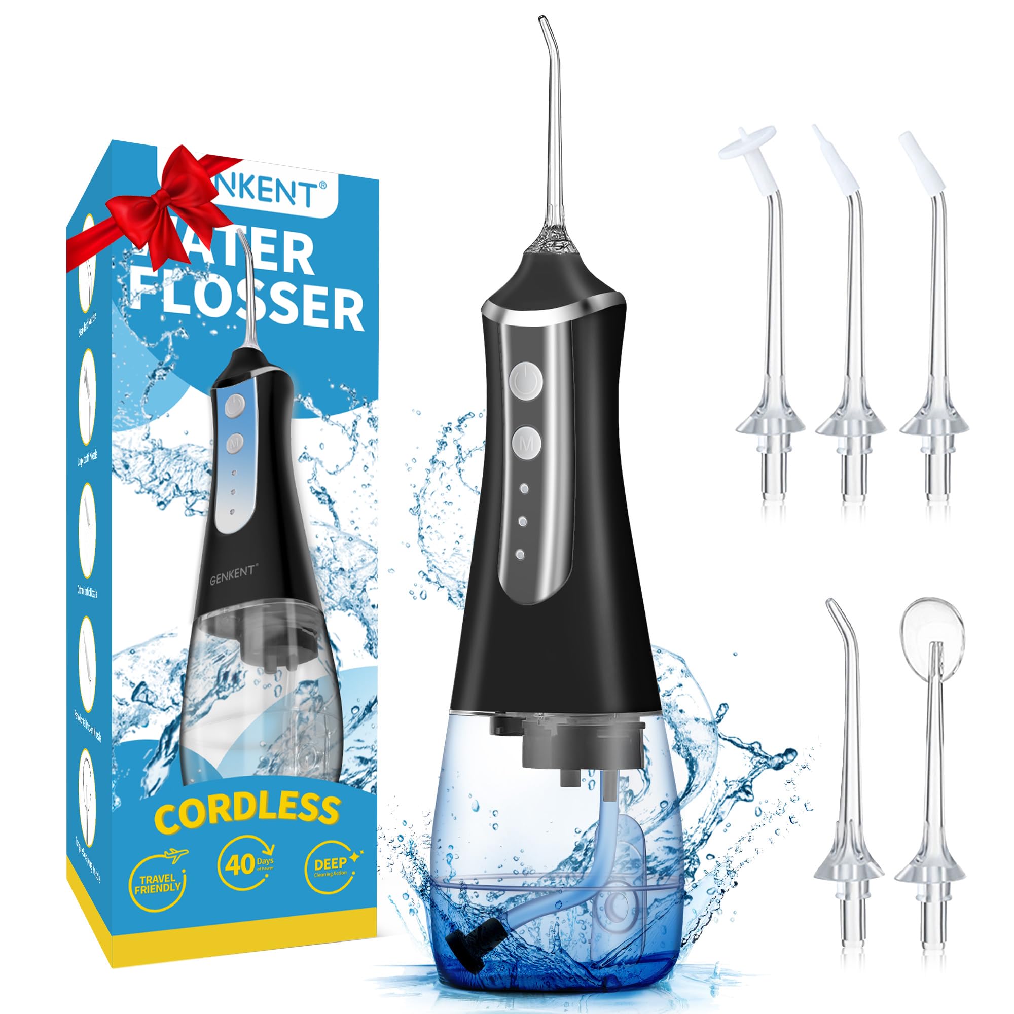 GENKENT Water Dental Flosser Teeth Pick Portable Cordless Oral ...