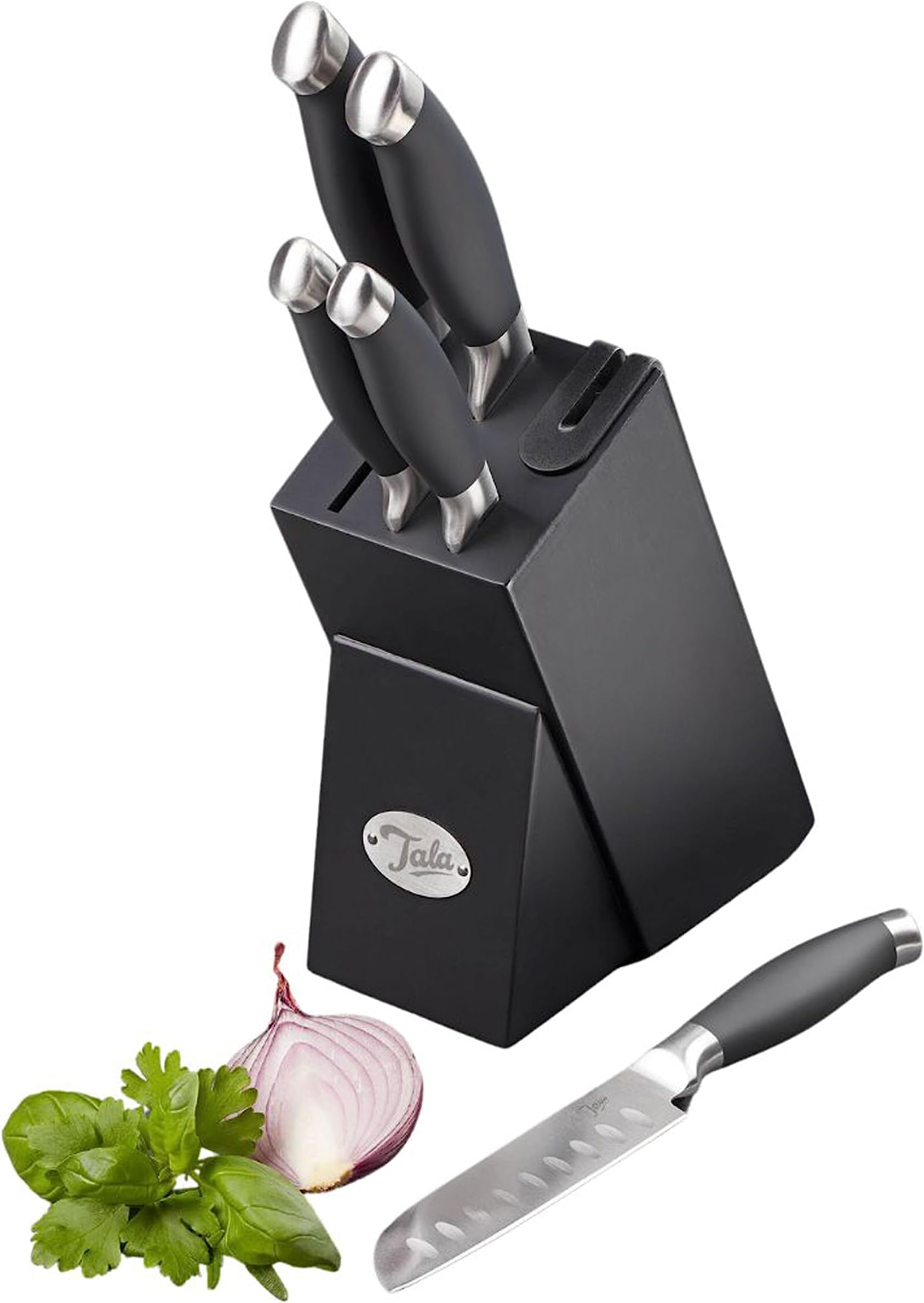 Tala 6 Piece Knife Block Set, Superior Steel with Manganese Infused ...
