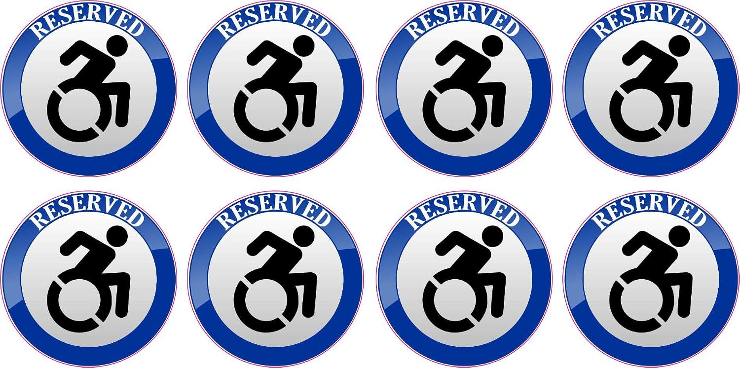 Amazon.com: StickerTalk Dynamic Disability Reserved Vinyl Stickers, 8 ...