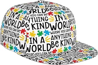 Autism Awareness Flat Bill Baseball Cap - Adjustable Snapback Hat for ...