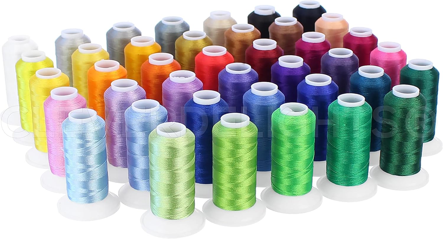 Amazon.com: CleverDelights 40 Color Polyester Embroidery Machine Thread ...